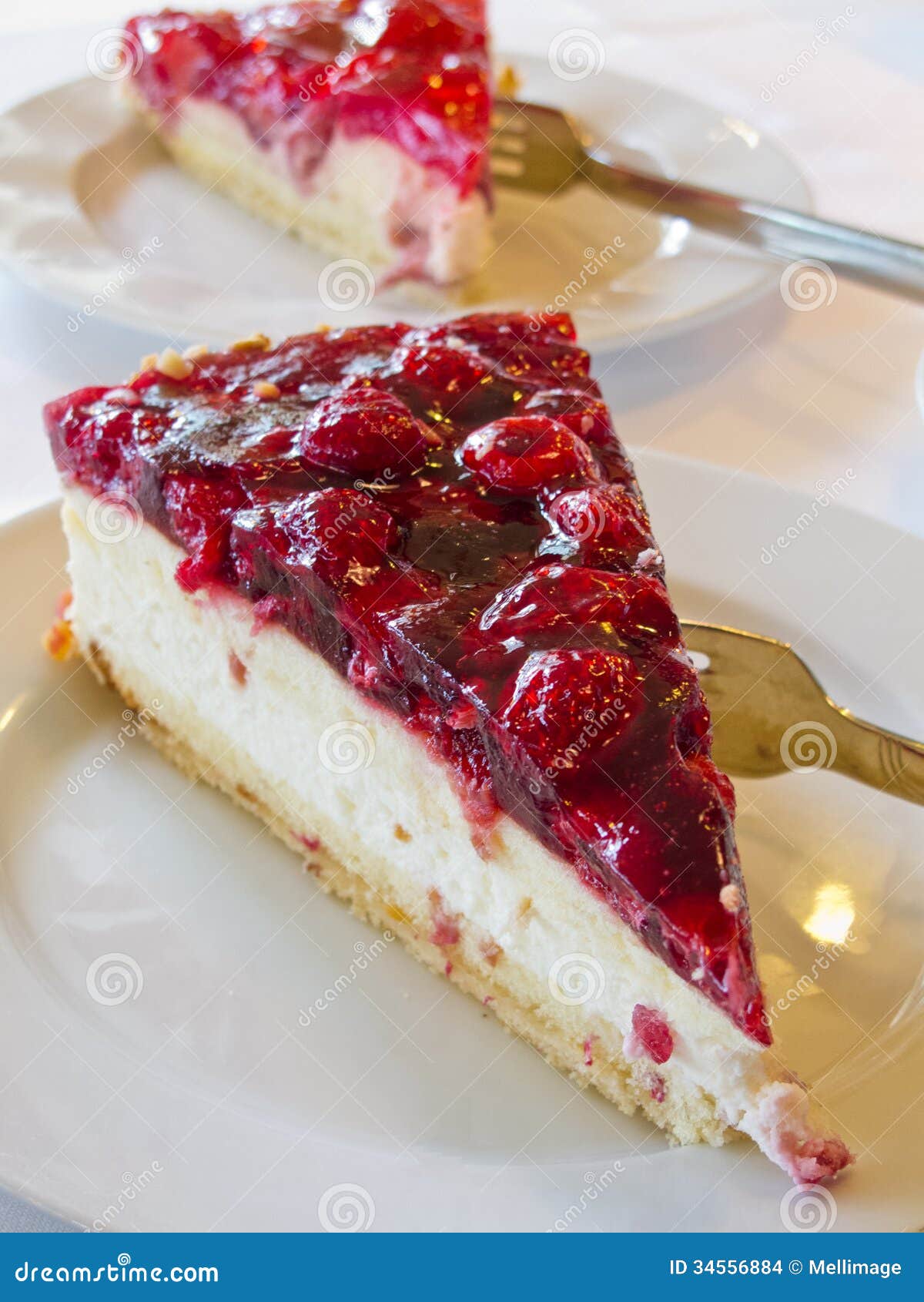 Raspberry Topped Cheesecake Stock Photo - Image of restaurant, food ...