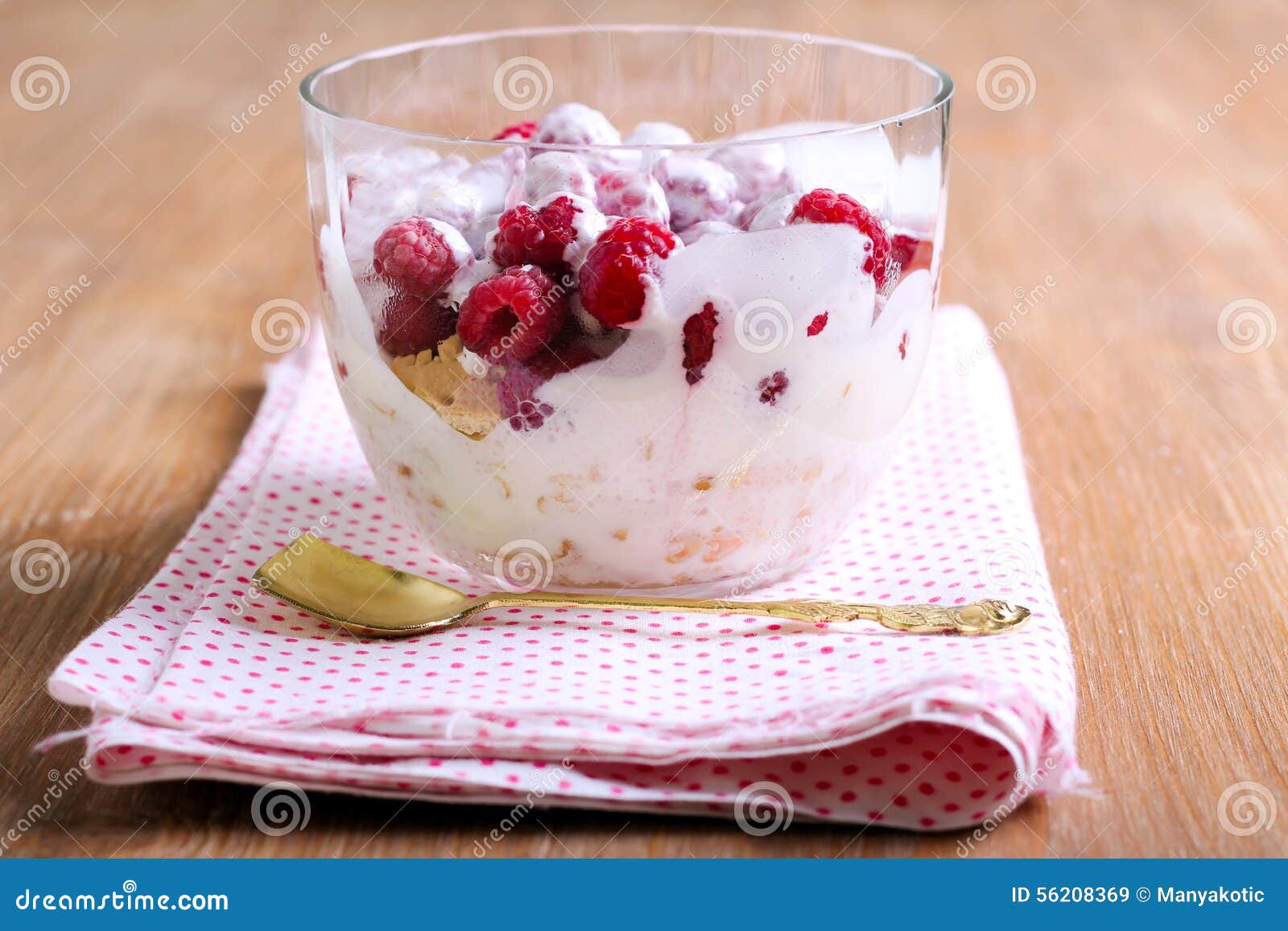 Raspberry trifle stock image. Image of cream, trifle - 56208369