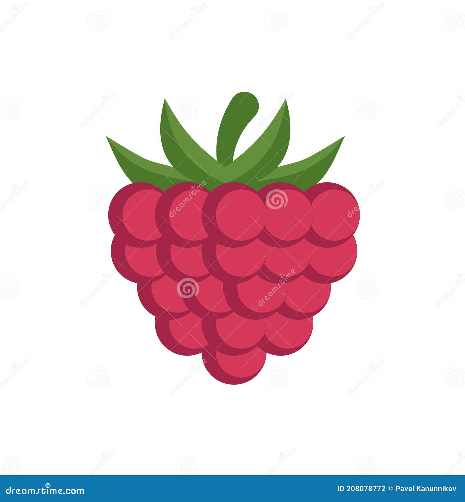 Raspberry Vector Icon Isolated on White Background, Flat, Cartoon Style ...