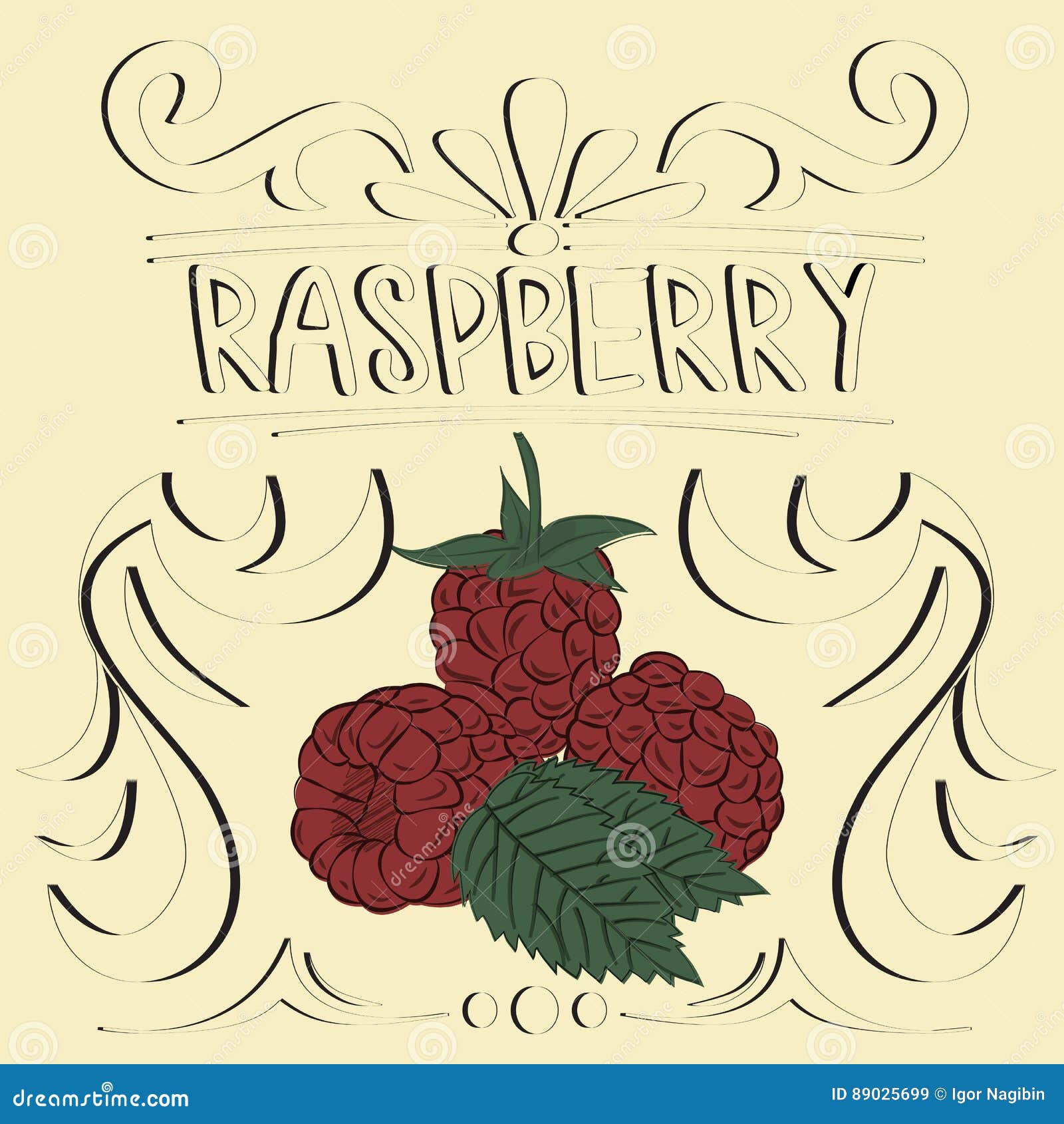 Raspberry vintage poster. stock vector. Illustration of advertising ...