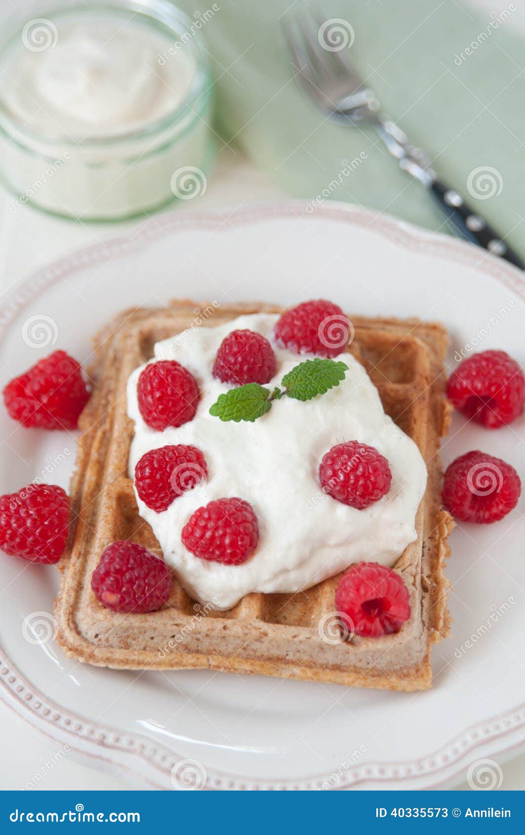 Raspberry Waffles stock image. Image of ripe, glass, crispy - 40335573