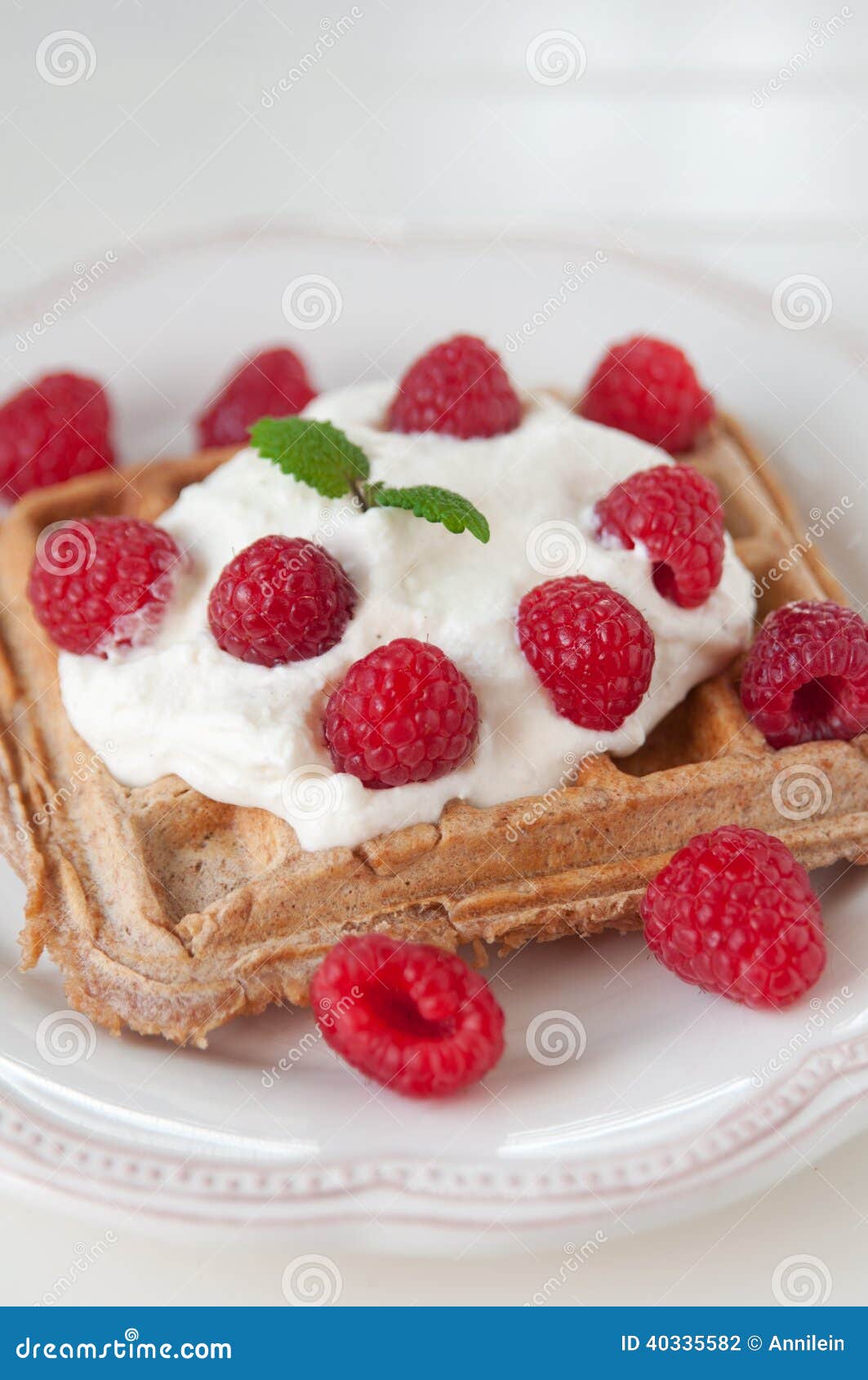 Raspberry Waffles stock photo. Image of eating, drink - 40335582