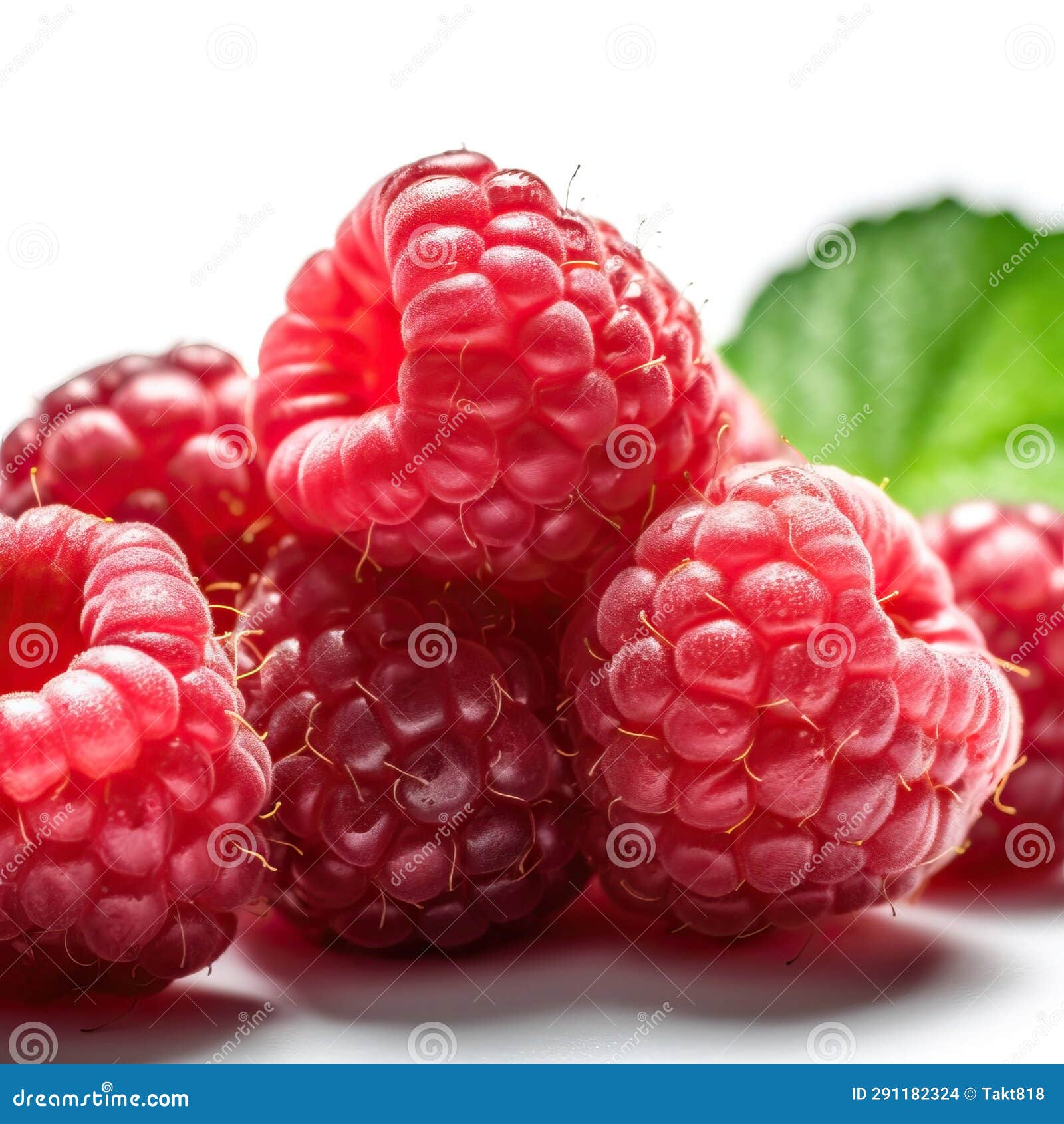 Raspberry on White Background Stock Photo - Image of leaves, vegetable ...