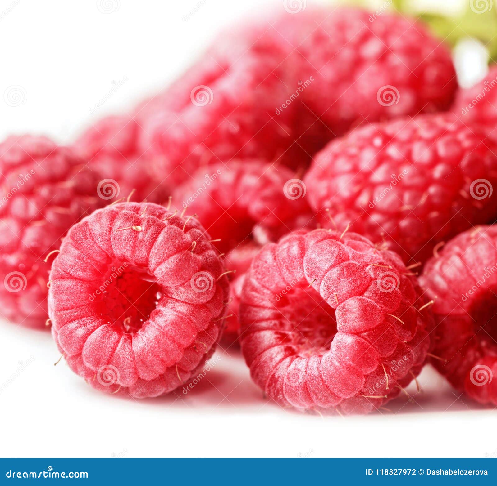Raspberry on White Background Stock Photo - Image of nutrition, dessert ...