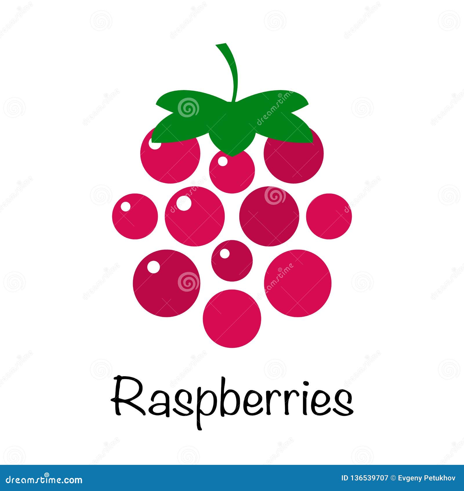 Raspberry on a White Background. Logo. Berry Vector Design Stock Vector ...