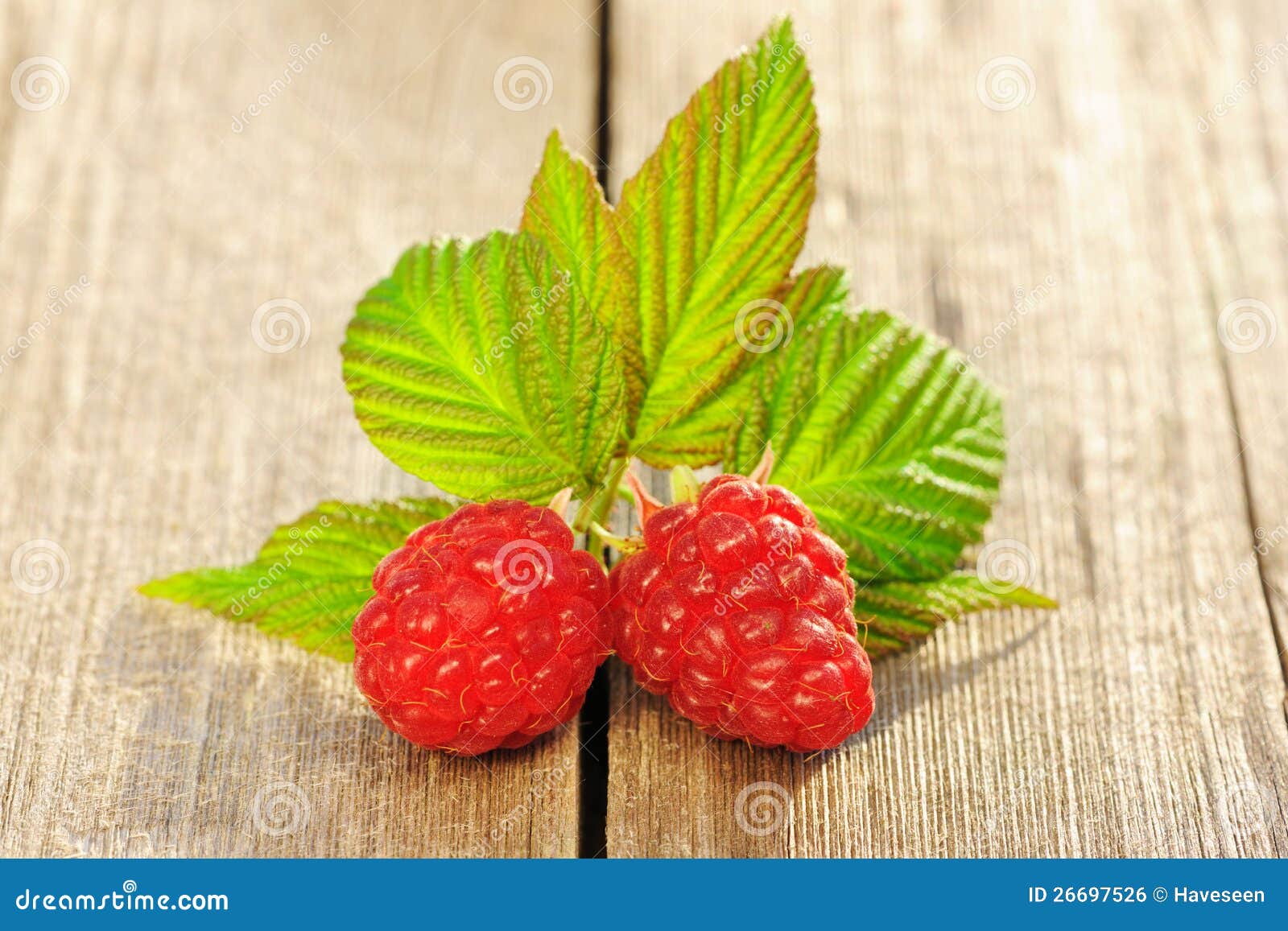 Raspberry on wooden table stock photo. Image of berry - 26697526