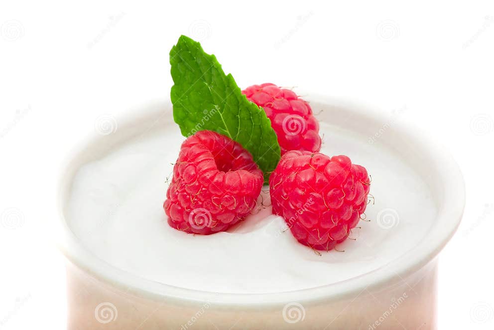 Raspberry yogurt stock image. Image of food, fruit, healthy - 12648981