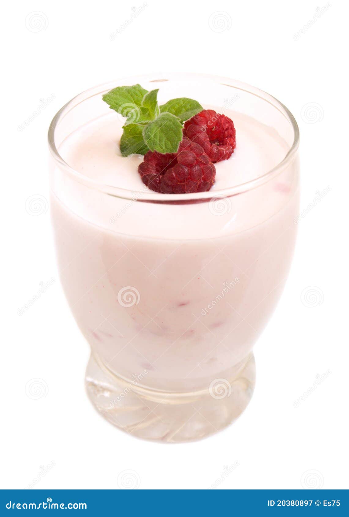 Raspberry yogurt stock image. Image of nature, mint, food - 20380897