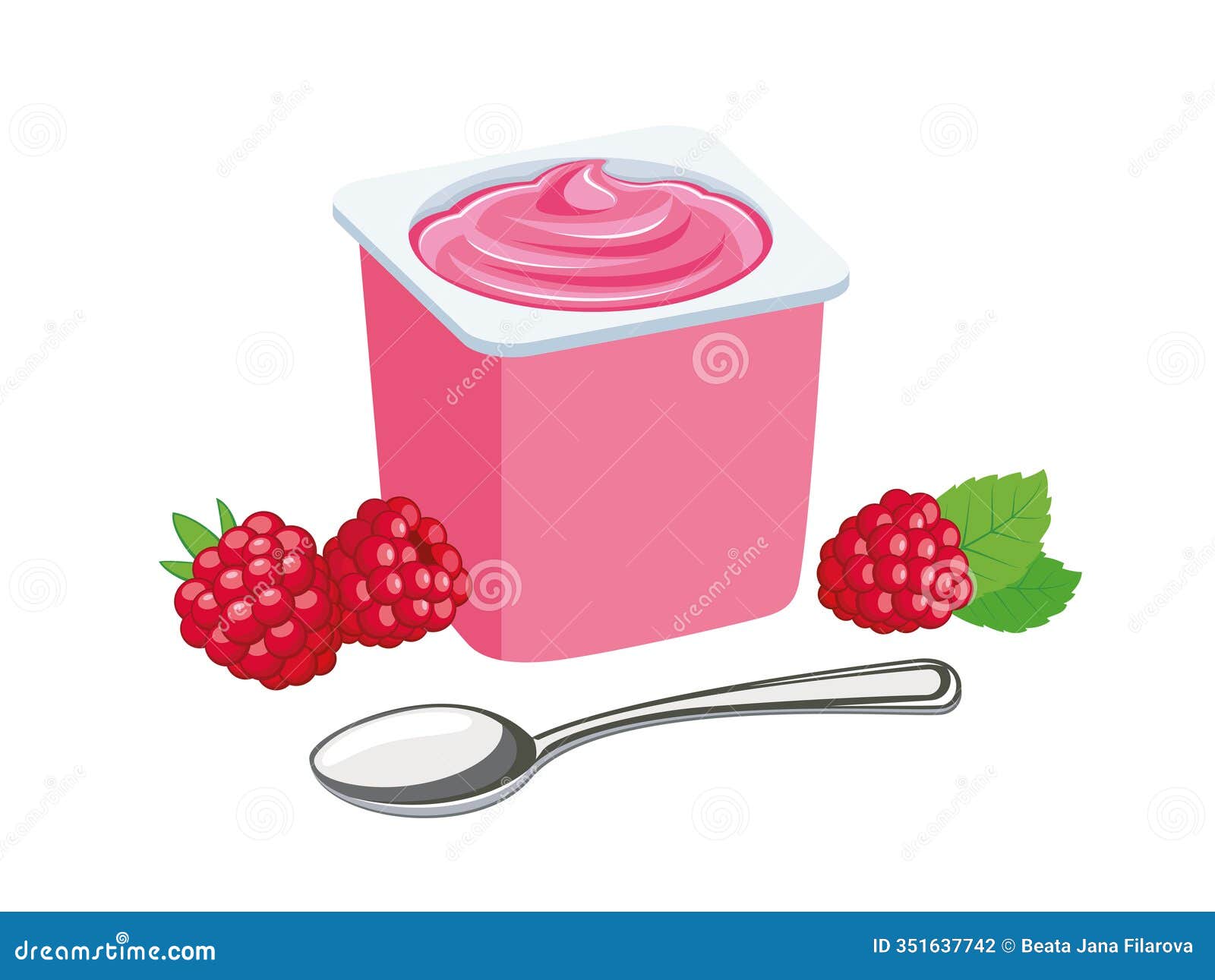 Raspberry Yogurt Packaging Design Template. Royalty-Free Stock Image ...