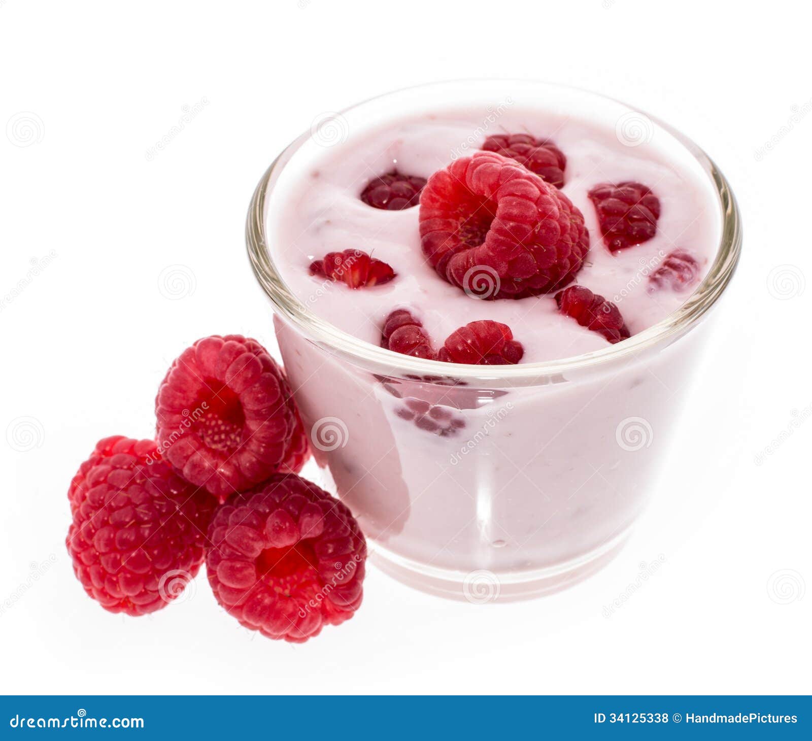 Raspberry Yogurt Isolated on White Stock Photo - Image of closeup ...
