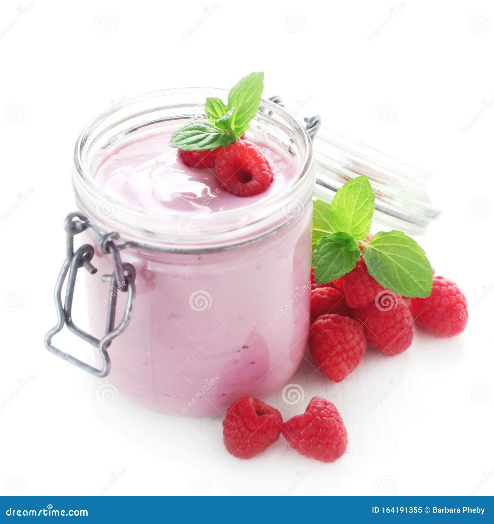Raspberry Yogurt stock image. Image of white, fruit - 164191355