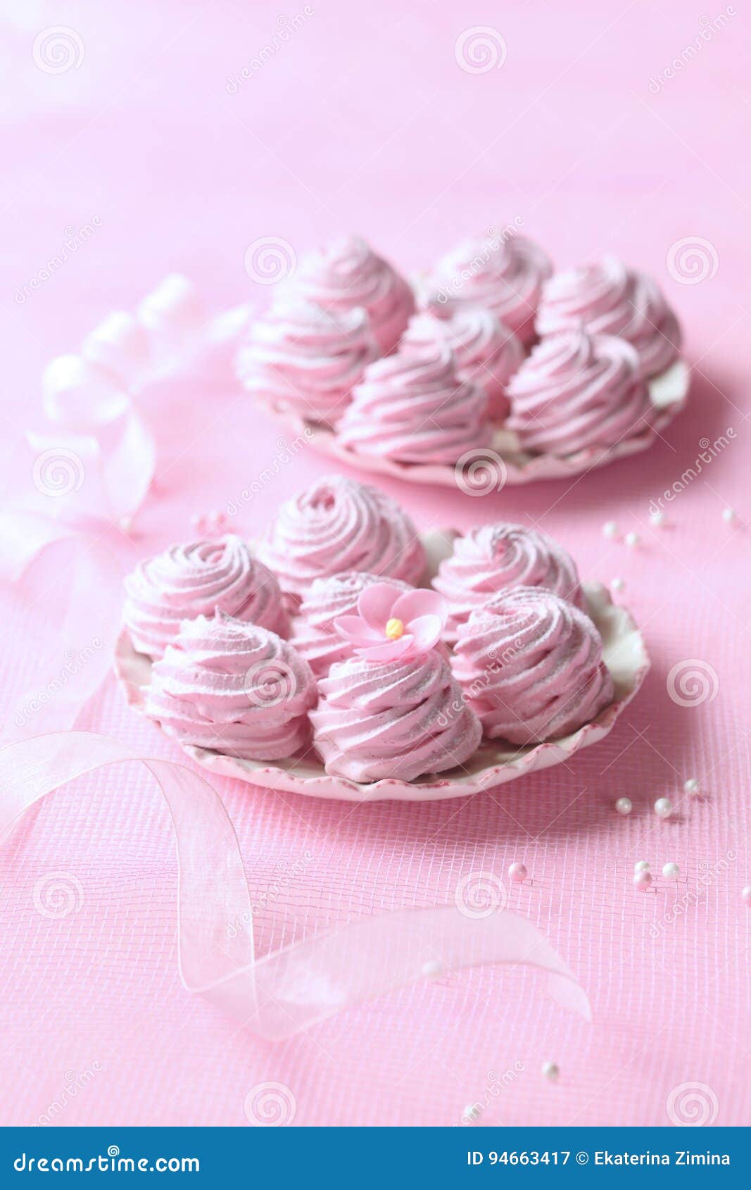 Raspberry Zephyr Russian Zefir - Marshmallow Stock Image - Image of ...