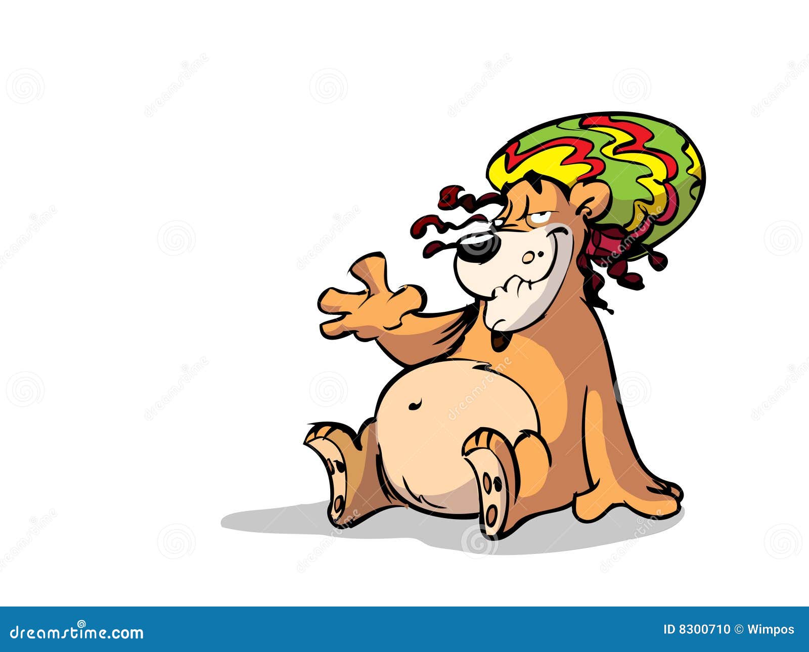 Rasta bear stock illustration. Illustration of necklace - 8300710