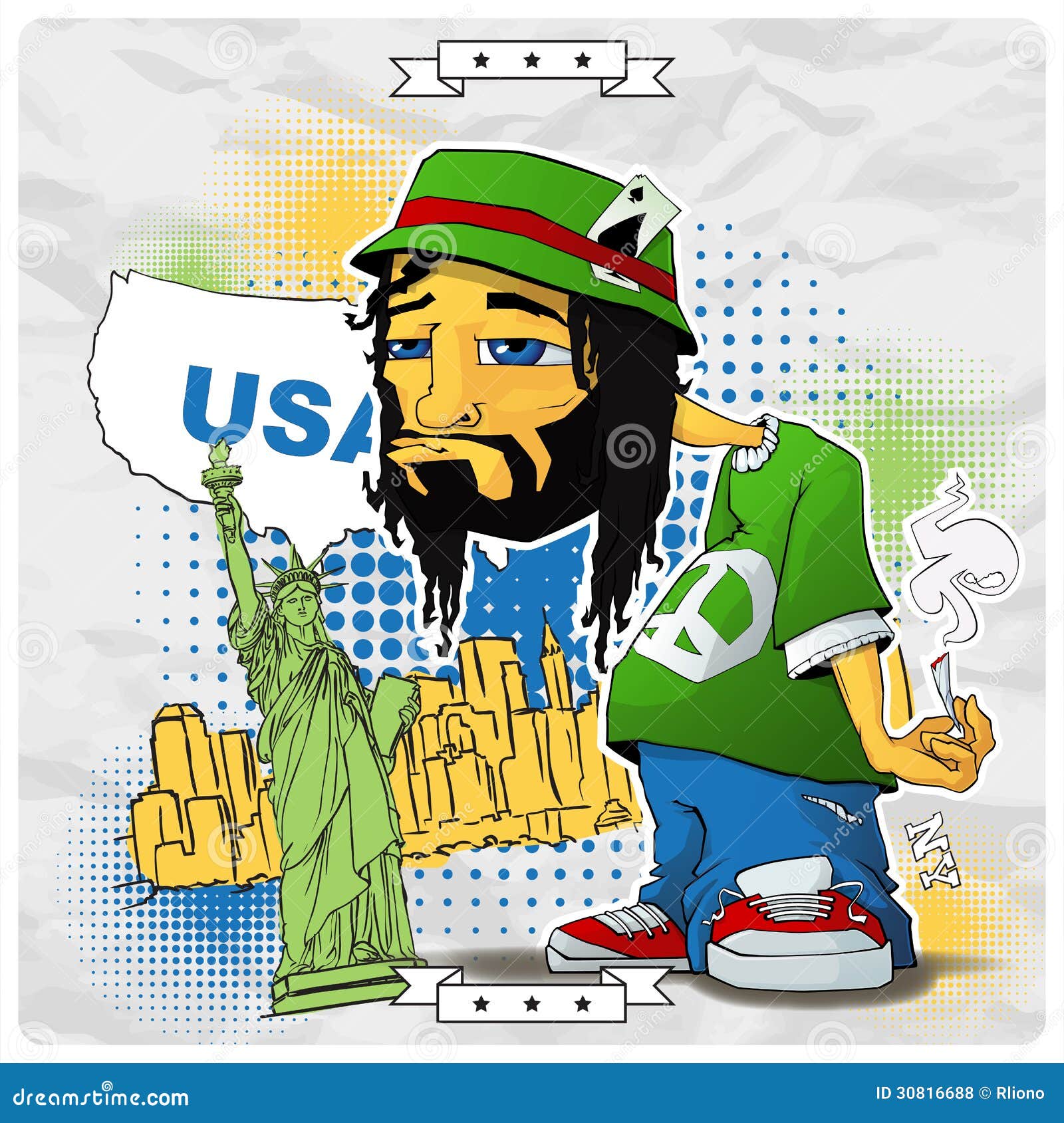 Rasta character. stock vector. Illustration of modern - 30816688