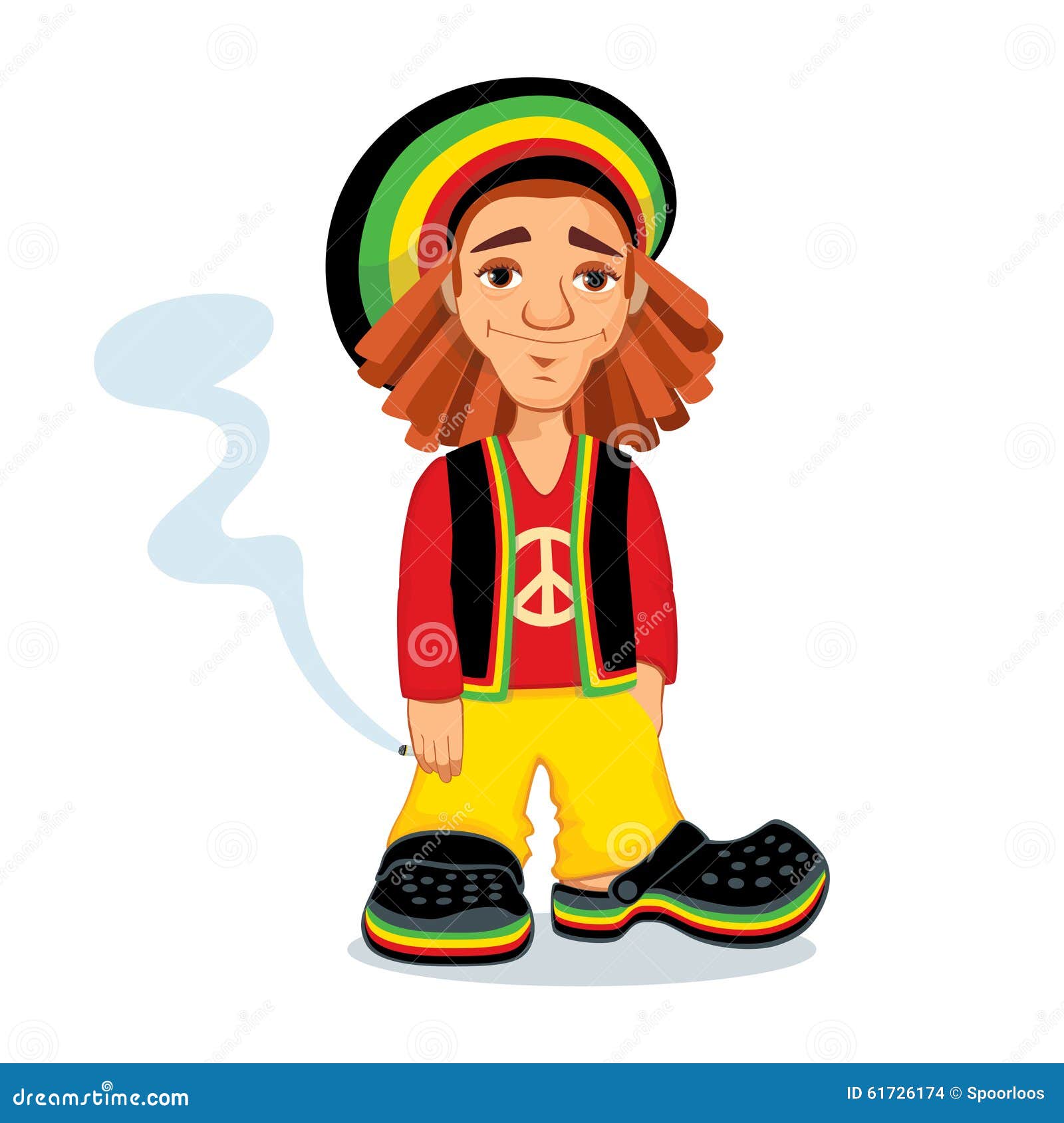 Rasta with a joint stock vector. Illustration of benevolent - 61726174