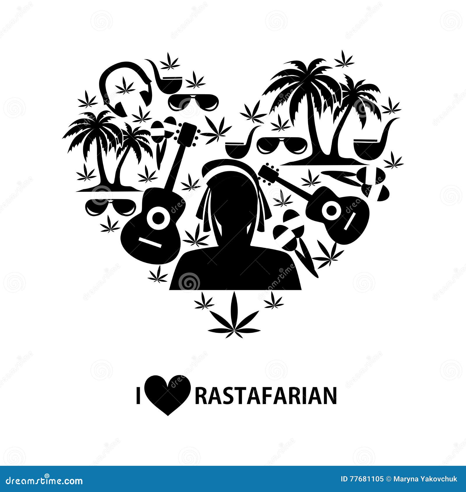 Rastafarian Flat Design Cartoon Vector | CartoonDealer.com #77681105