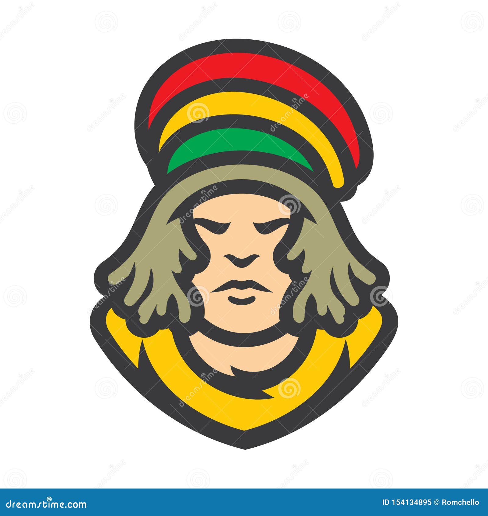 Rastafarian. Reggae Boy Vector Silhouette Sign. | CartoonDealer.com ...