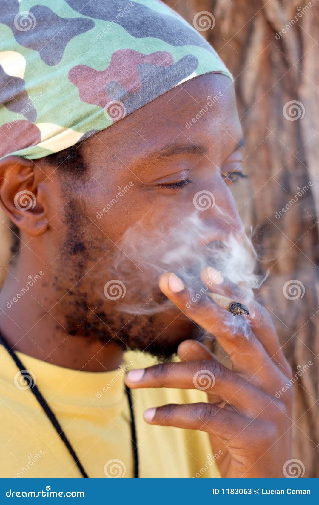 Rastafarian Smoking Cannabis Stock Image - Image of africa, afro: 1183063