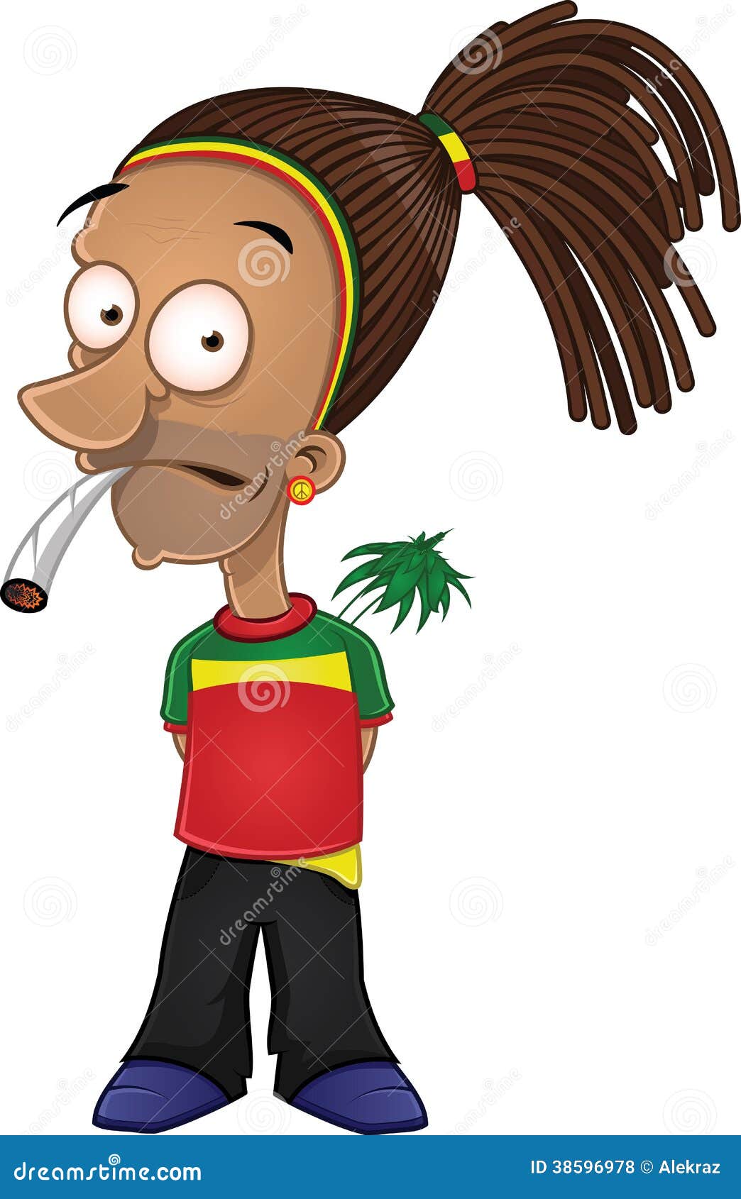 Rastafarian smoking joint stock vector. Illustration of cool - 38596978