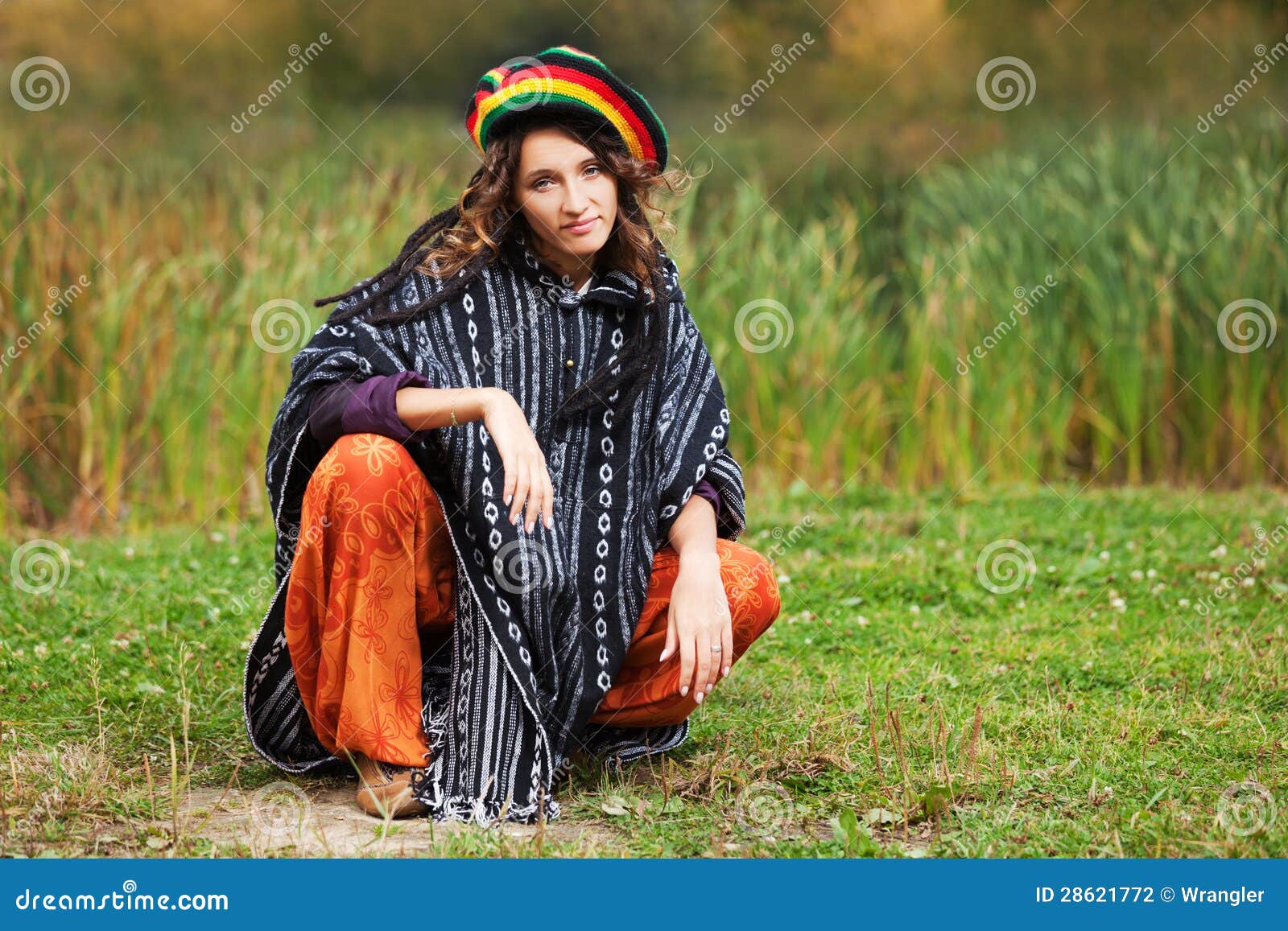 Rastafarian woman outdoor stock photo. Image of long - 28621772