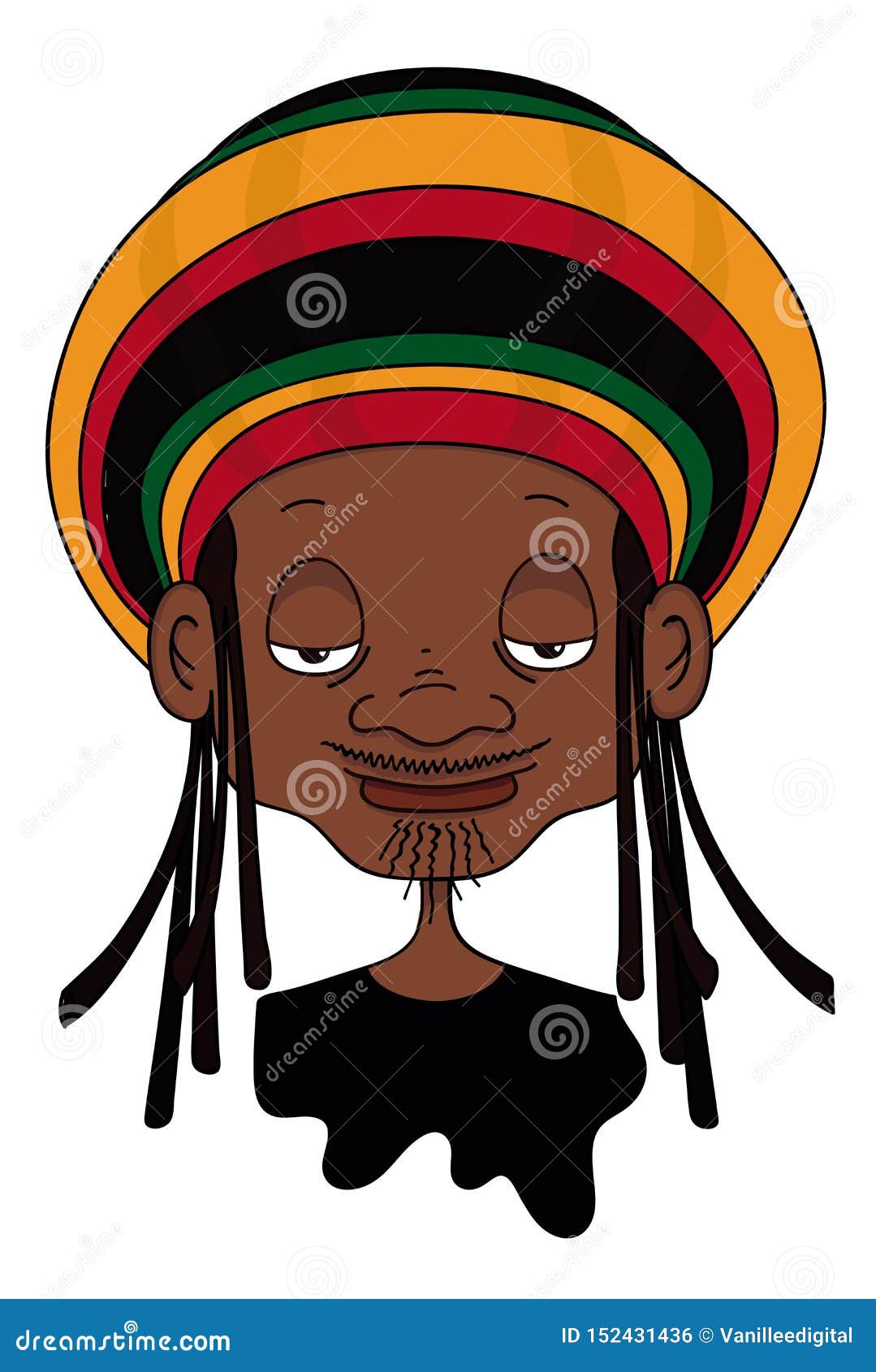 Jamaican Colors Hoodie Wearing Rastaman Illustration Stock Illustration ...