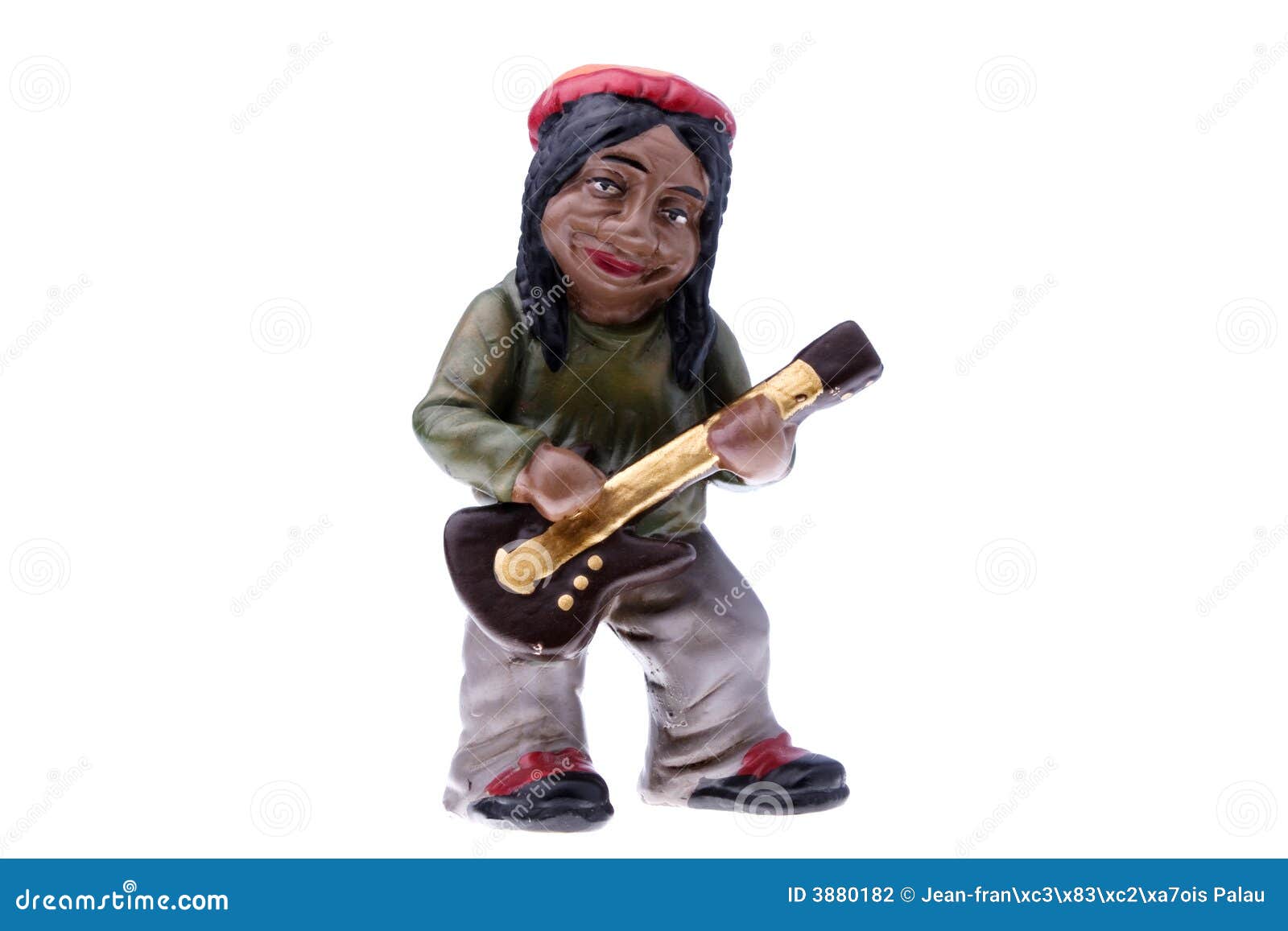 Rastaman Statuette Playing Bass Stock Photo - Image of rasta, rastafari ...