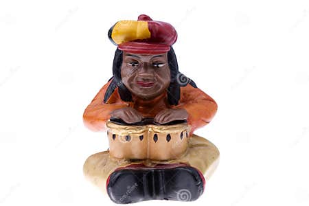 Rastaman Statuette Playing Bongo Stock Photo - Image of rastaman ...
