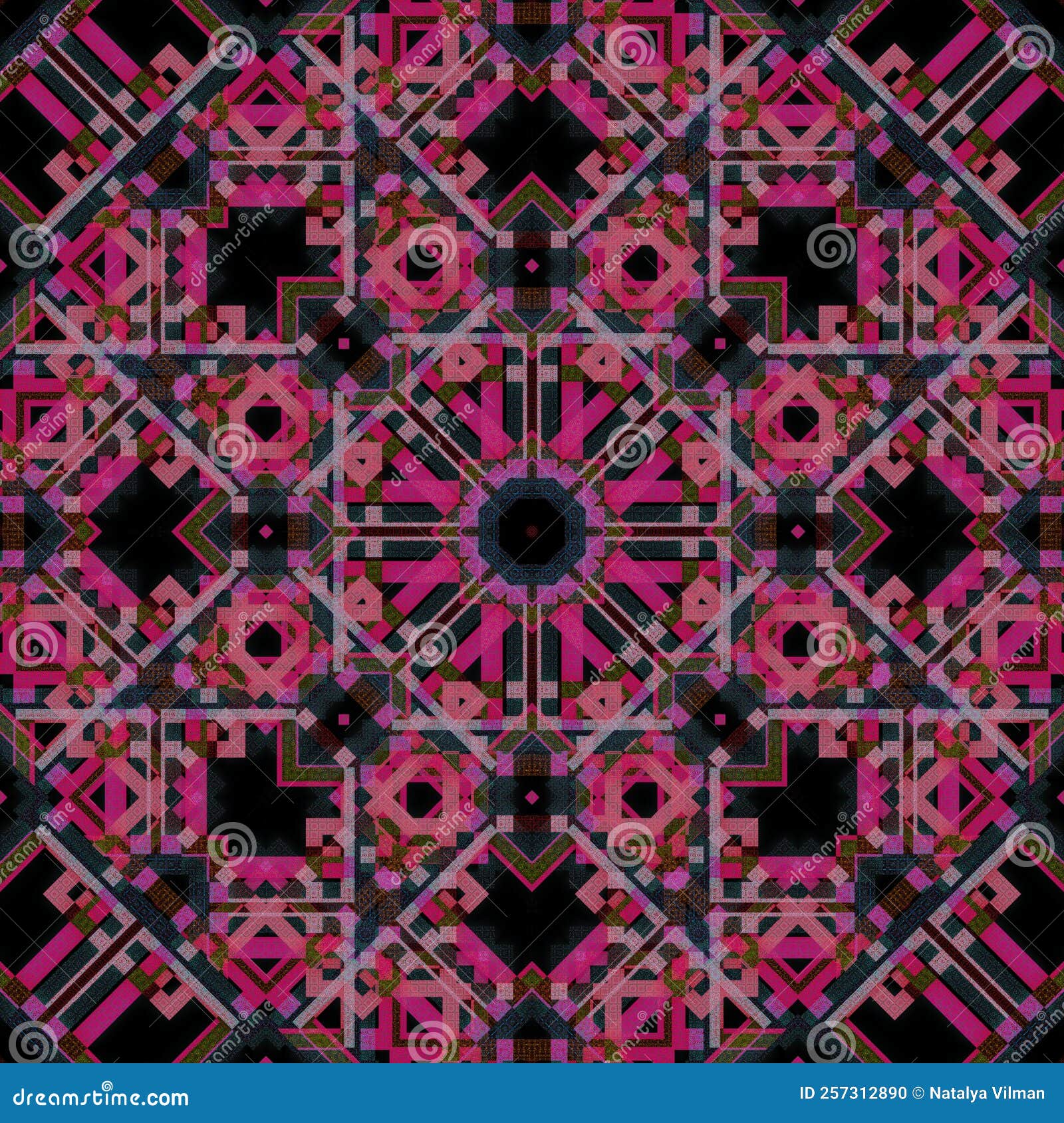 Raster Abstract Ethnic Line Art Drawn Background. Seamless Sketchy ...