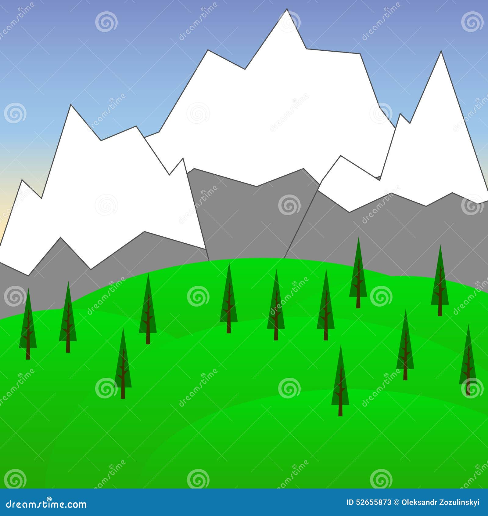 Raster Background with Mountains Stock Illustration - Illustration of ...