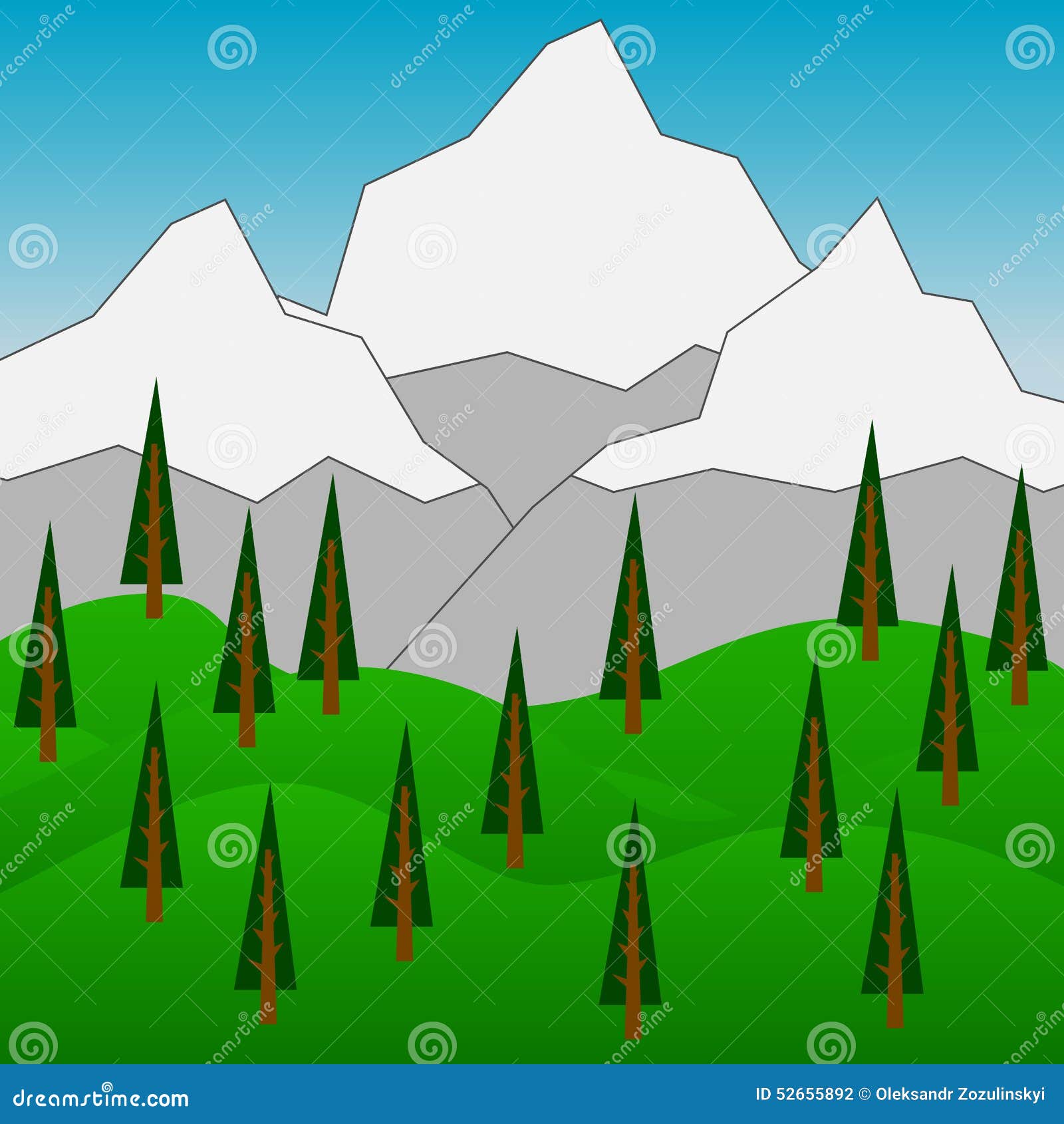 Raster Background with Mountains Stock Illustration - Illustration of ...