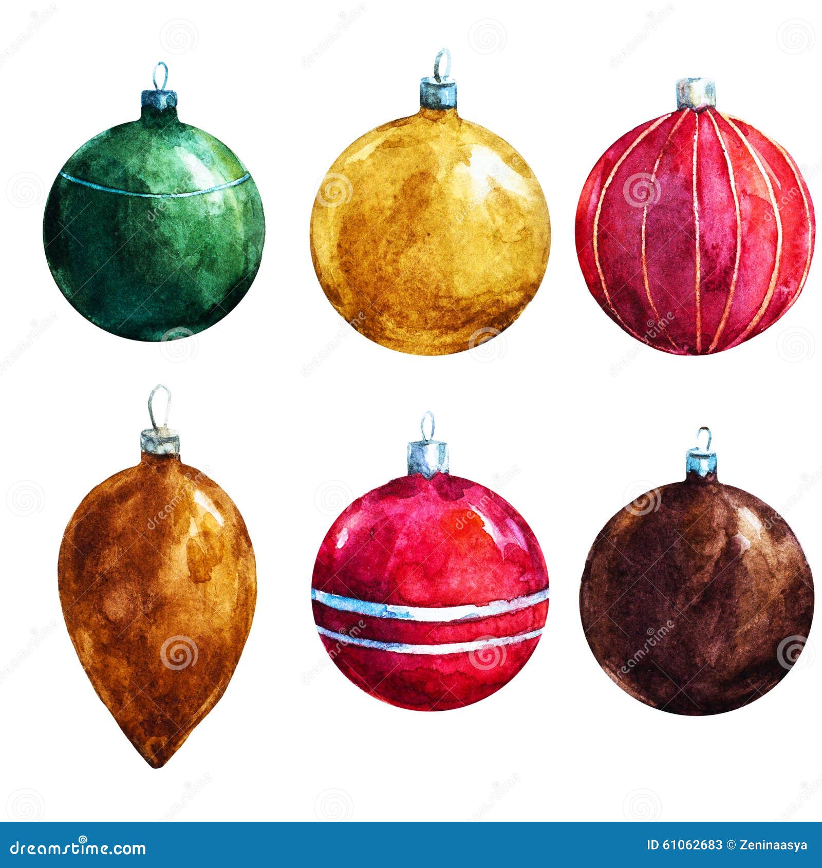 Raster Christmas Decorations Stock Illustration - Illustration of green ...