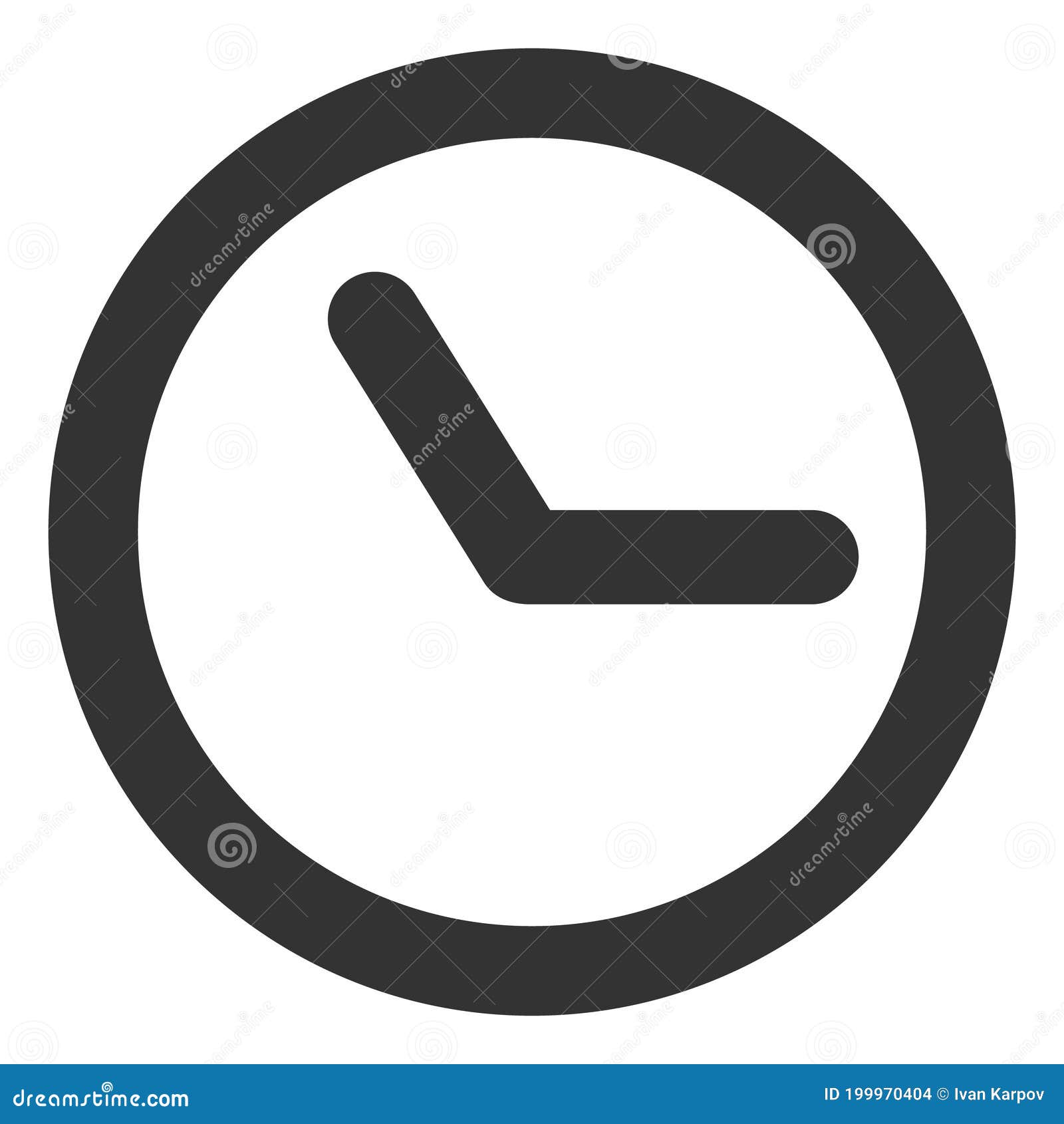 Raster Clock Flat Icon Symbol Stock Illustration - Illustration of hour ...