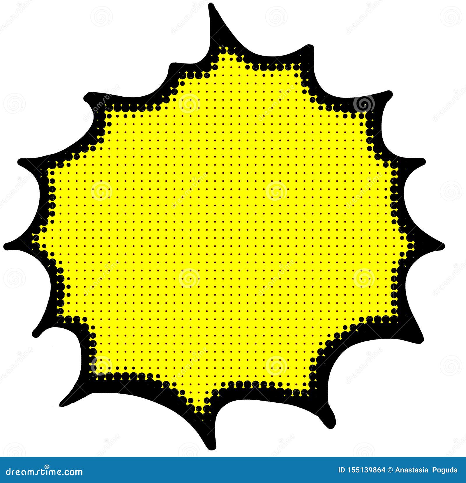 Raster Comic Empty Yellow Bubble Speech in Pop Art Style. Hand Drawing ...