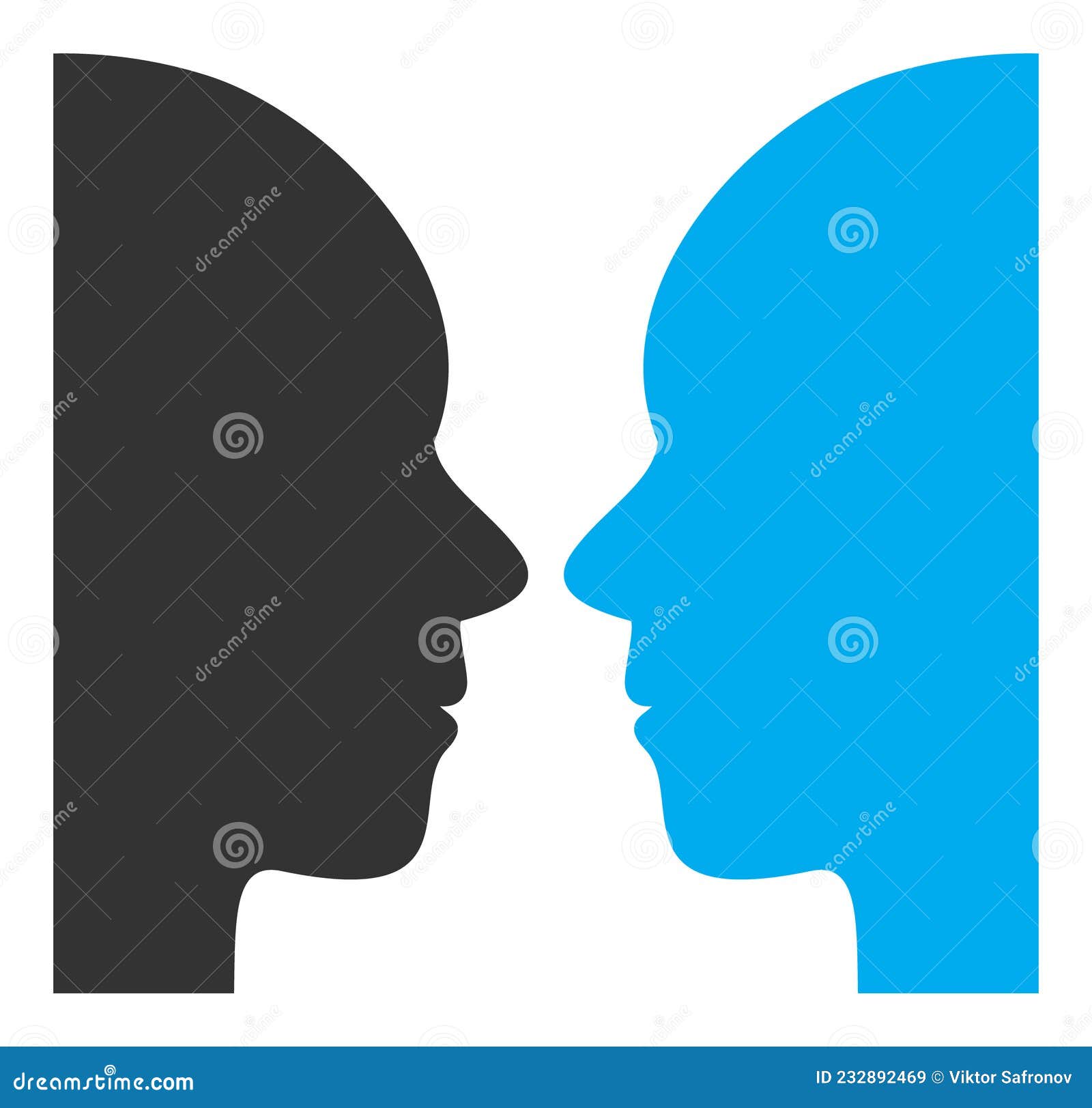 Raster Dual Faces Flat Icon Illustration Stock Illustration ...