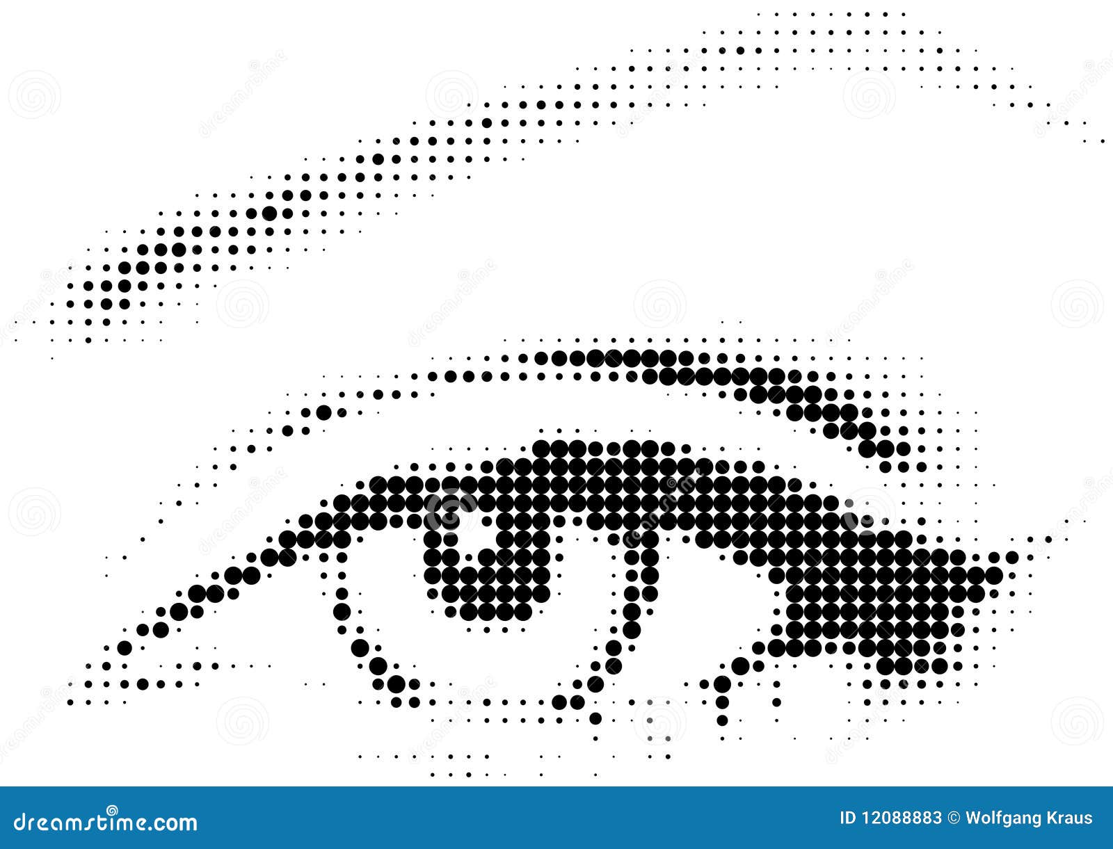 Raster eye with dots stock vector. Illustration of pupil - 12088883