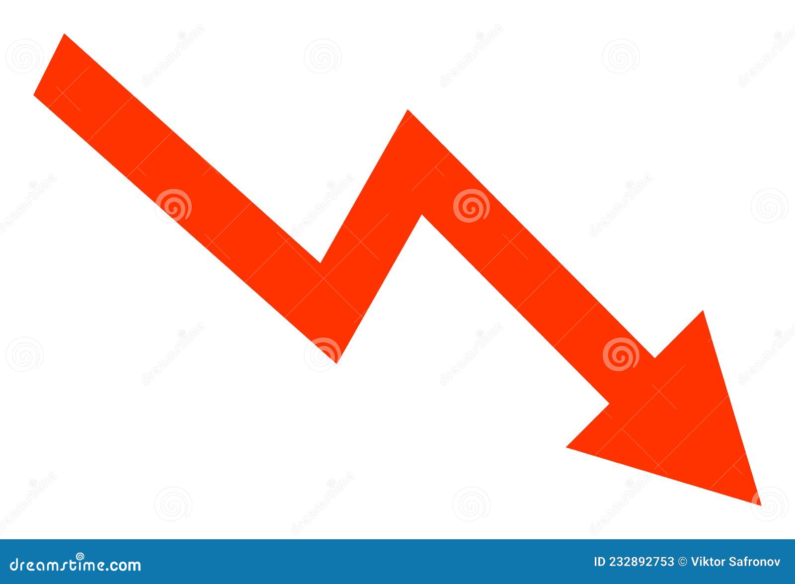 Raster Falling Trend Arrow Flat Icon Symbol Stock Illustration ...
