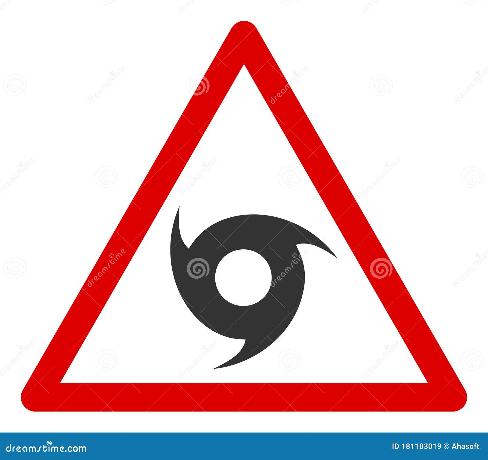Raster Flat Cyclone Warning Icon Stock Illustration - Illustration of ...
