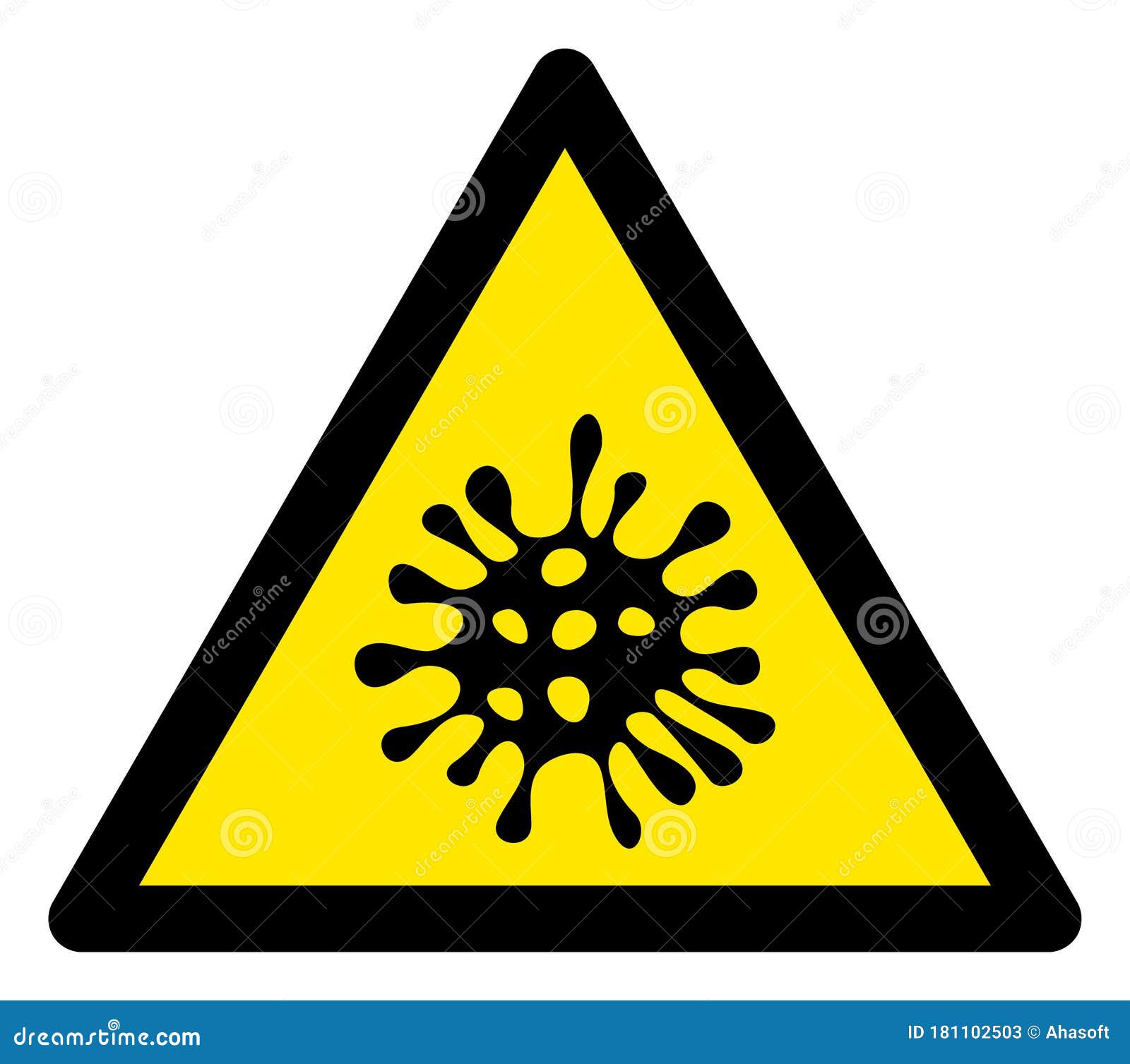 Raster Flat Microbe Warning Icon Stock Illustration - Illustration of ...