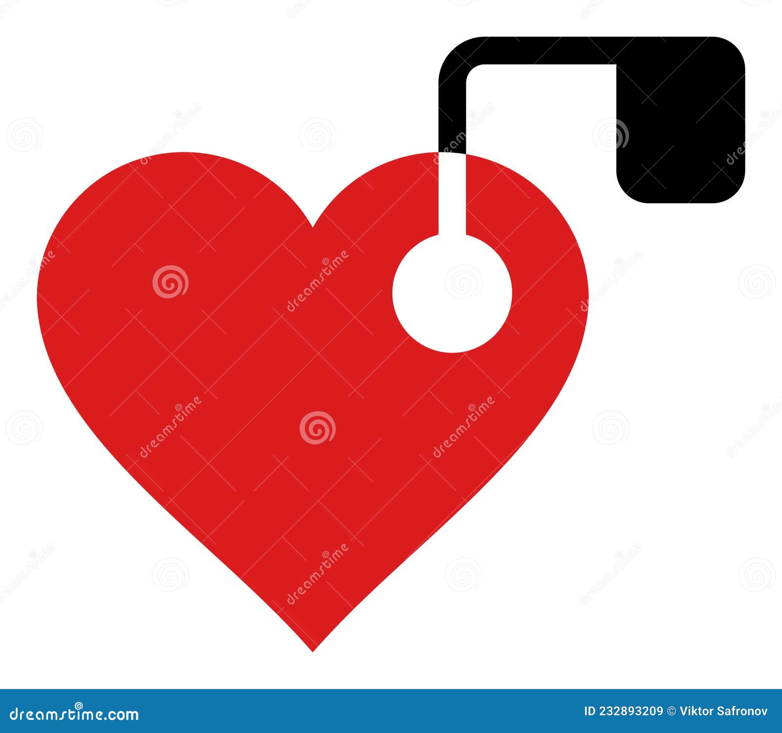 Raster Heart Pacemaker Flat Icon Illustration Stock Illustration ...