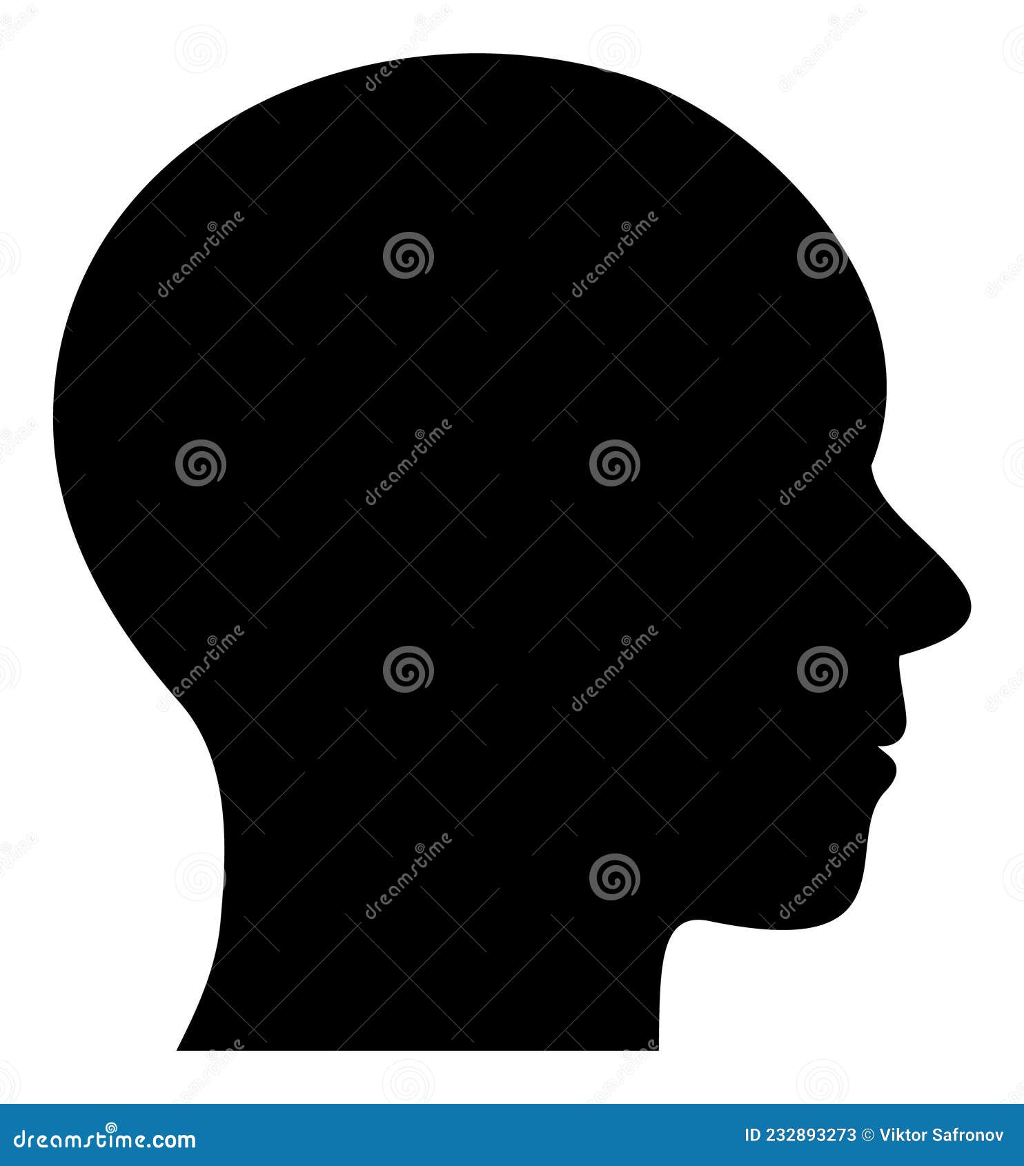 Raster Human Head Flat Icon Symbol Stock Illustration - Illustration of ...