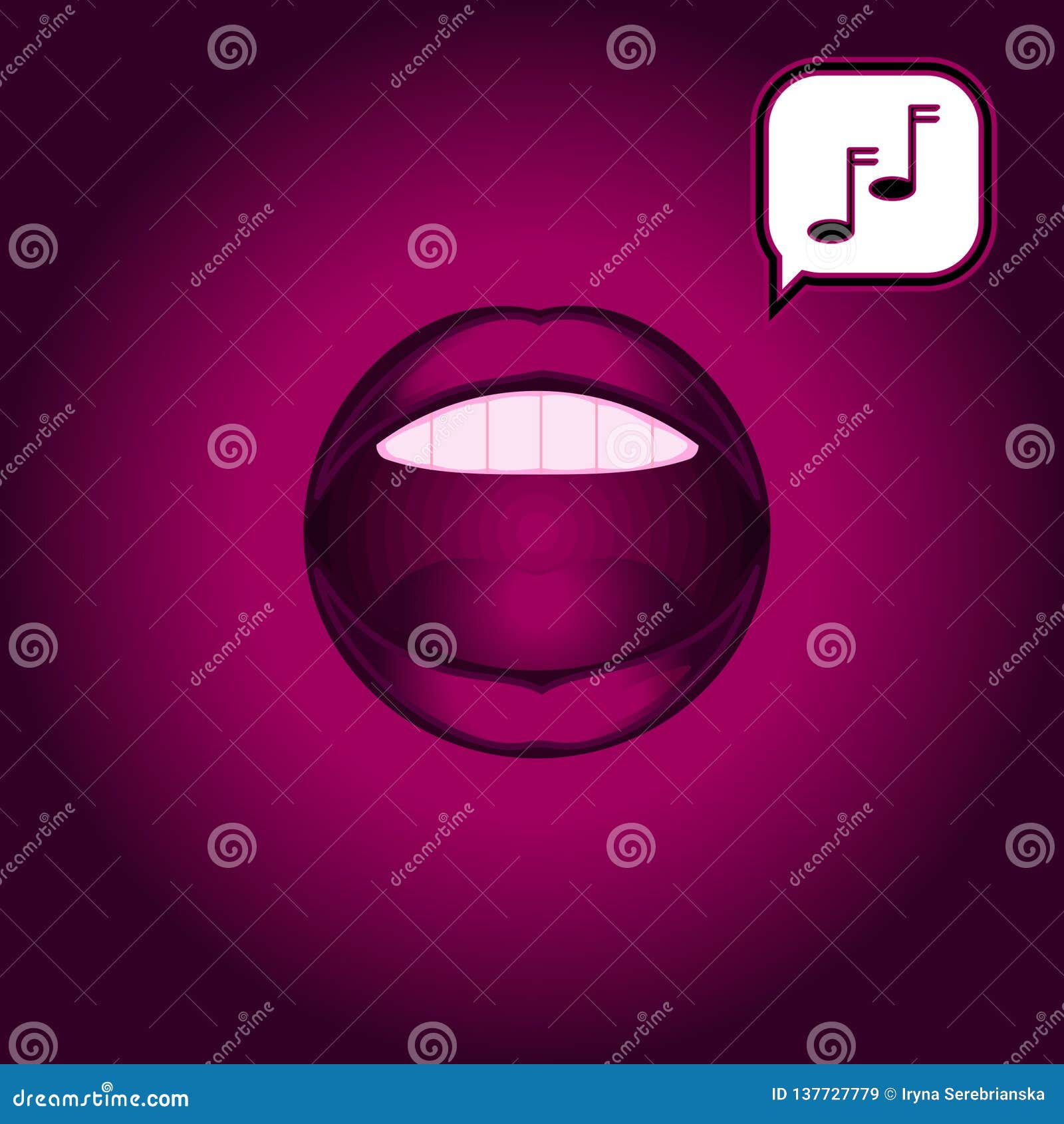 Singing Red Lips Cartoon Vector | CartoonDealer.com #71130815