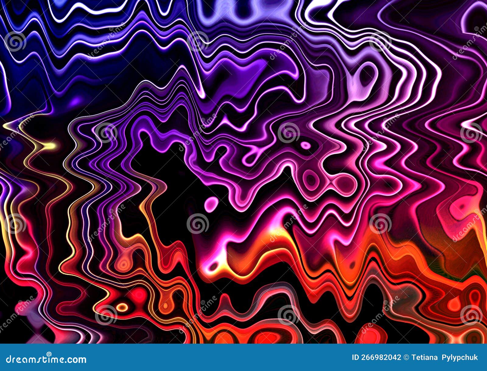 Raster Illustration of Abstract Colourful Waves Background Stock ...