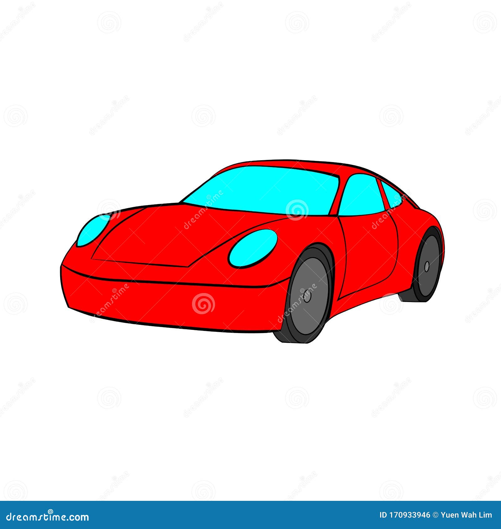 Raster Image of a Red Sports Car Stock Illustration - Illustration of ...