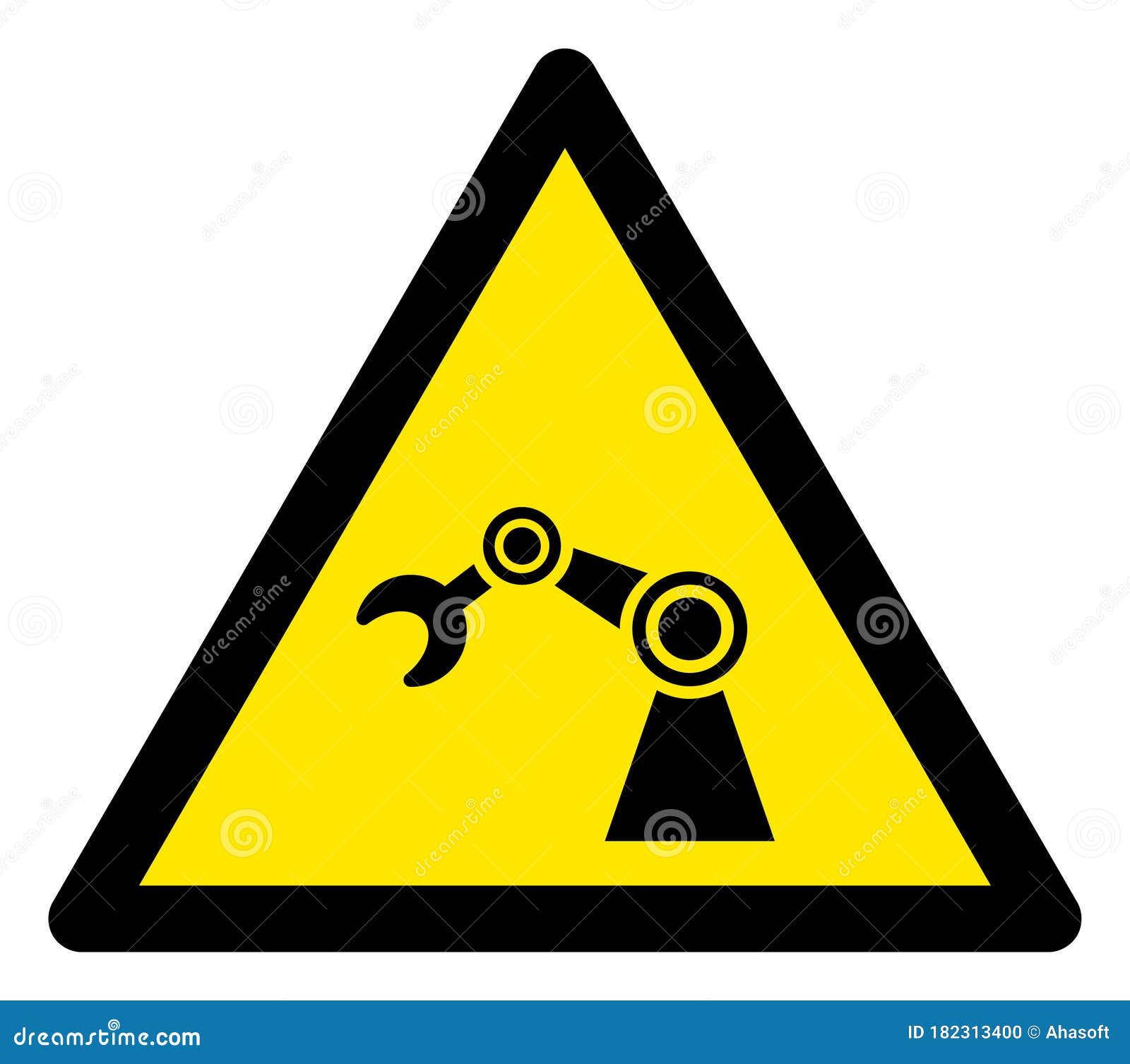 Raster Industrial Robot Warning Triangle Sign Icon Stock Illustration ... Raster Industrial Robot Warning Triangle Sign Icon Stock Illustration ...