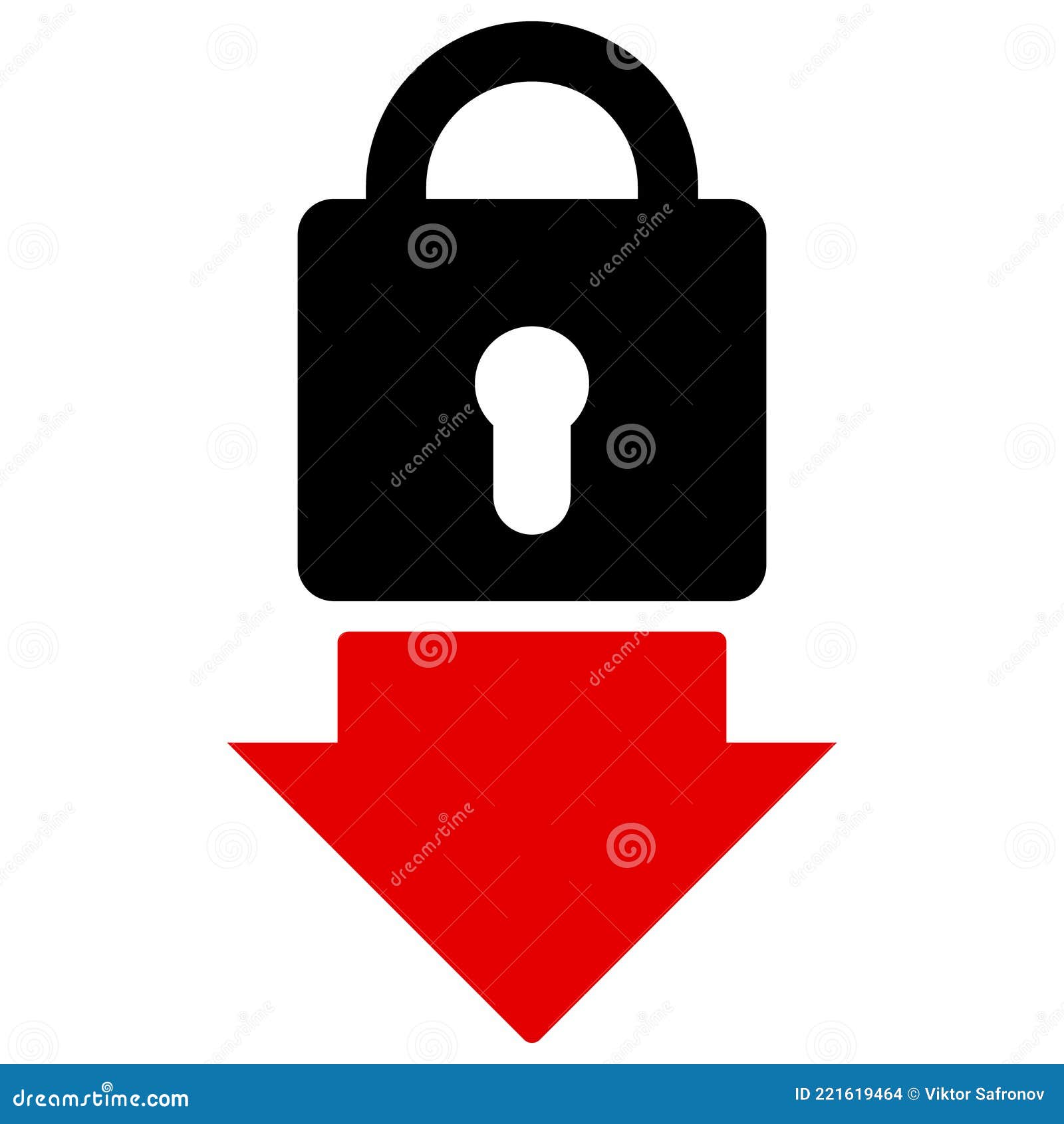Raster Lock Down Flat Icon Symbol Stock Illustration - Illustration of ...
