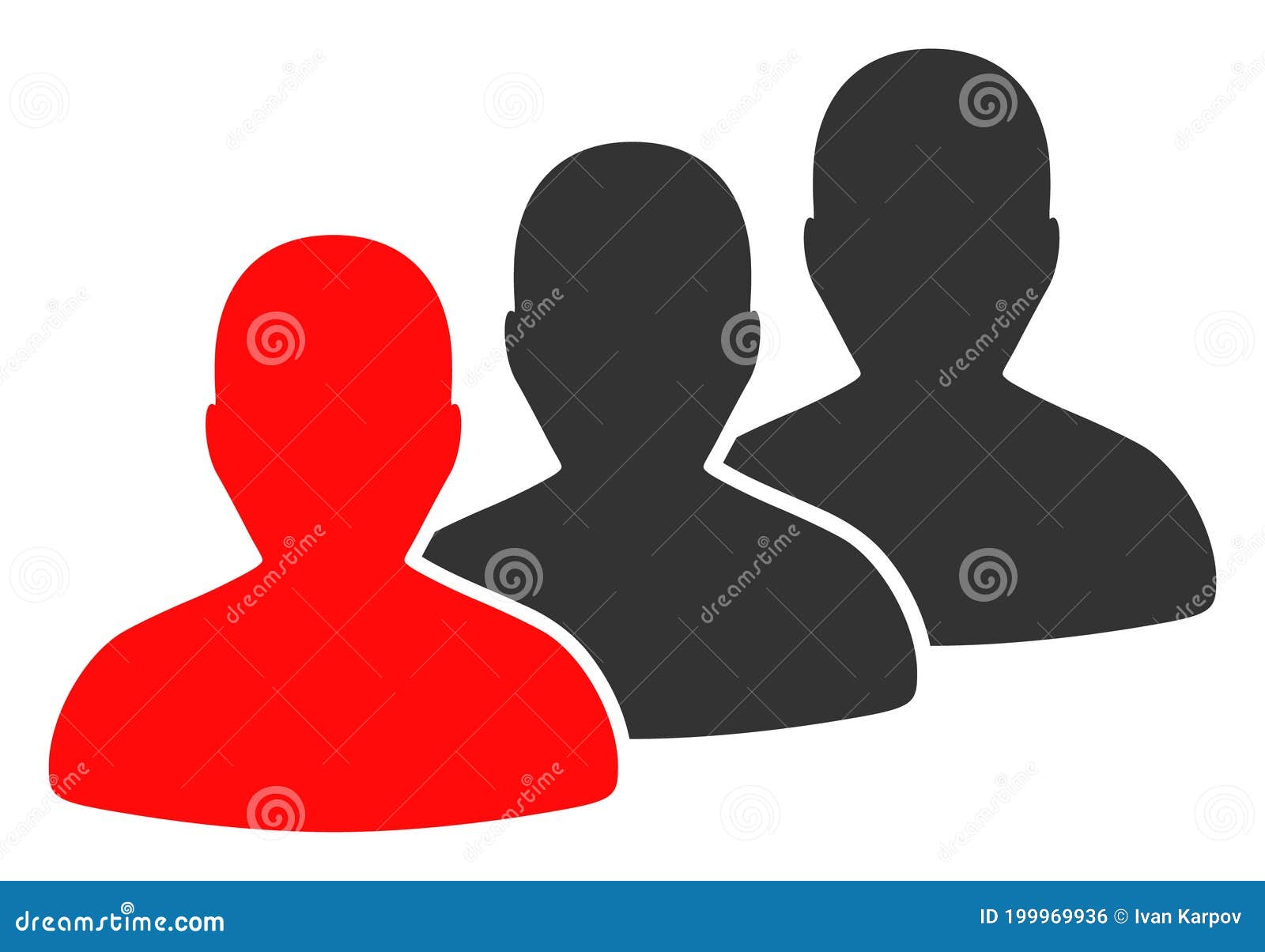 Raster Men Group Flat Icon Symbol Stock Illustration - Illustration of ...