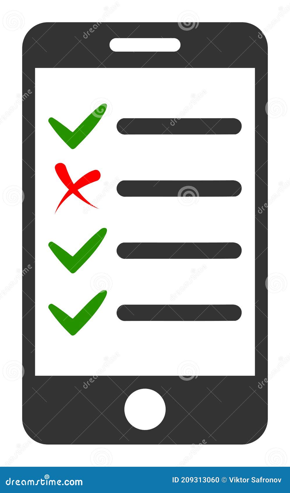 Raster Mobile Check List Flat Icon Symbol Stock Illustration ...