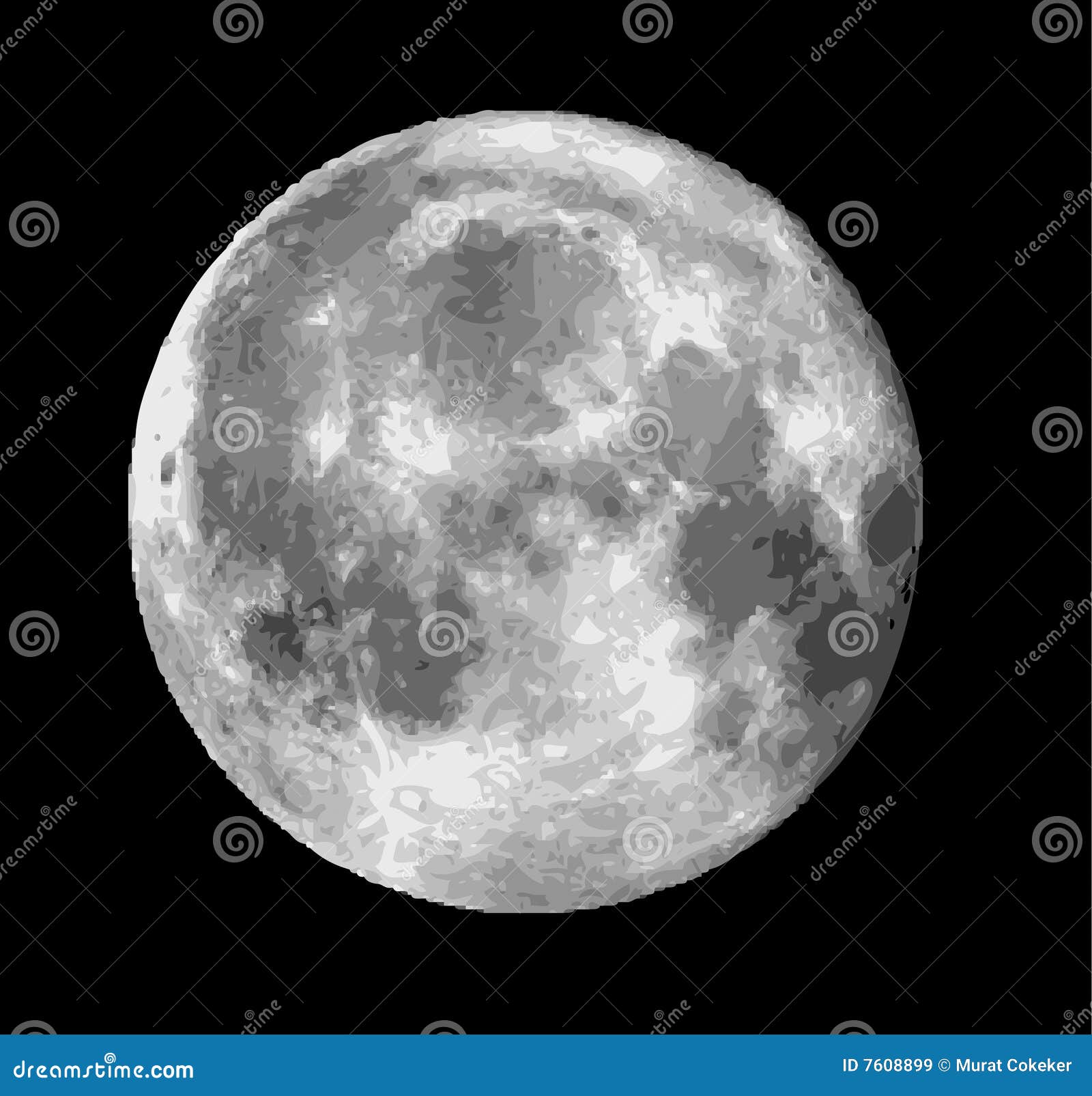 Raster moon illustration stock vector. Illustration of mystery - 7608899