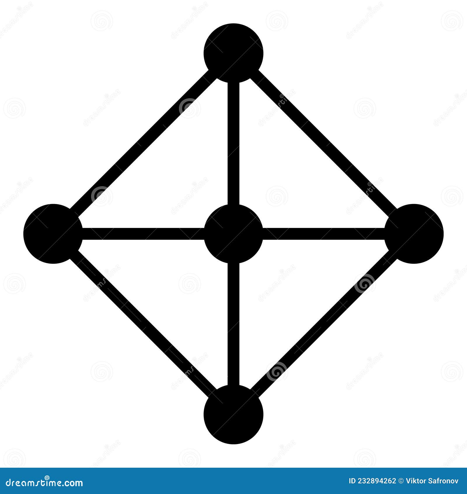 Raster Rhombus Grid Nodes Flat Icon Illustration Stock Illustration ...
