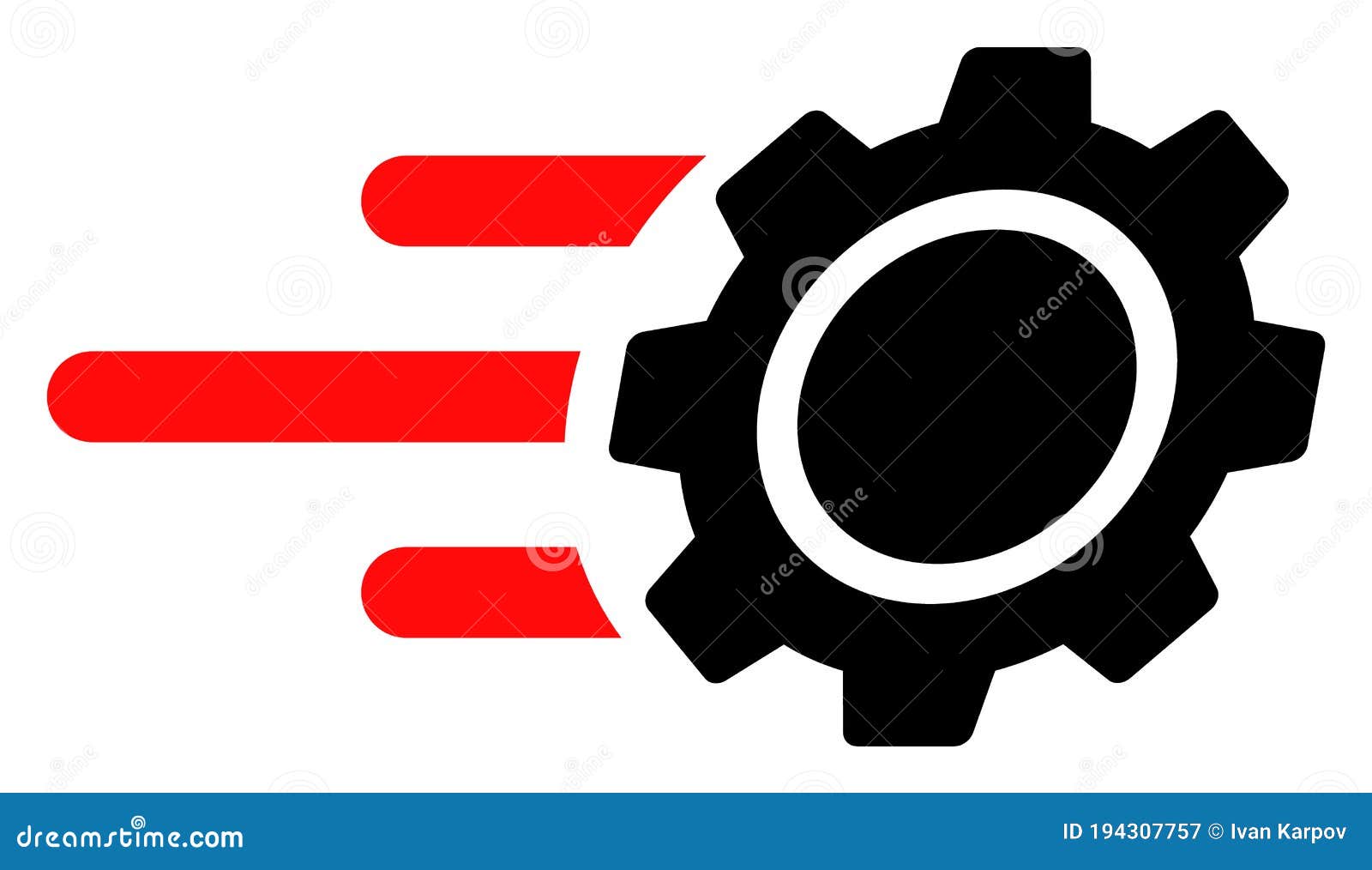 Raster Rush Gear Flat Icon Symbol Stock Illustration - Illustration of ...